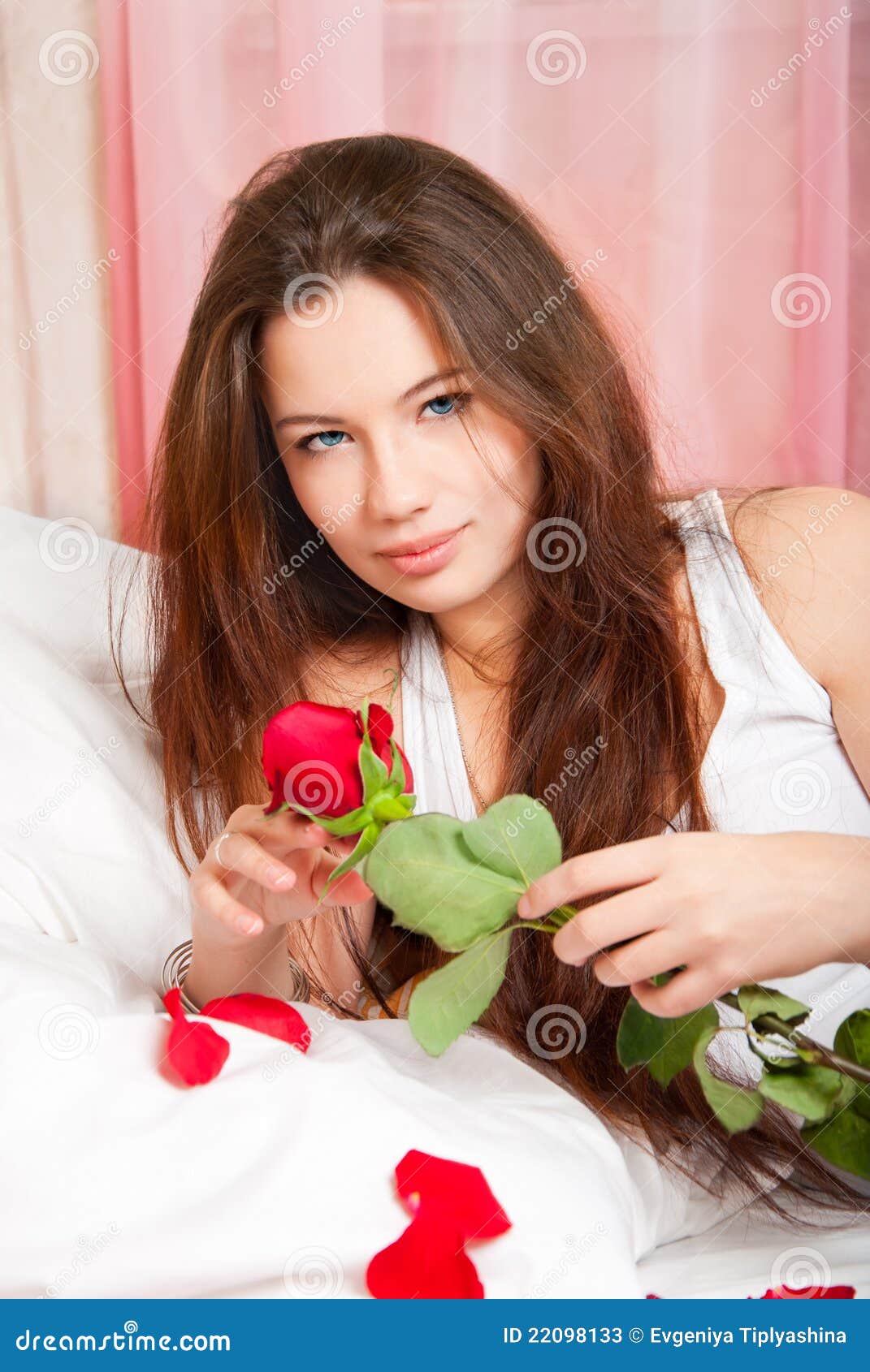Woman with a rose stock image. Image of beauty, lifestyle - 22098133
