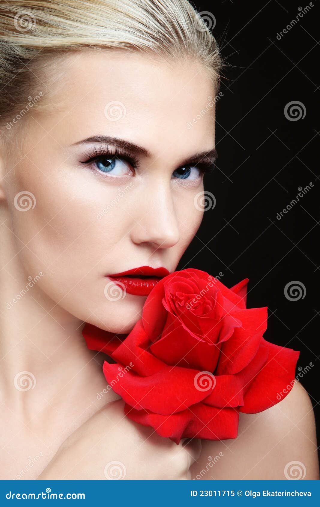 Woman with rose stock image. Image of female, aromatherapy - 23011715
