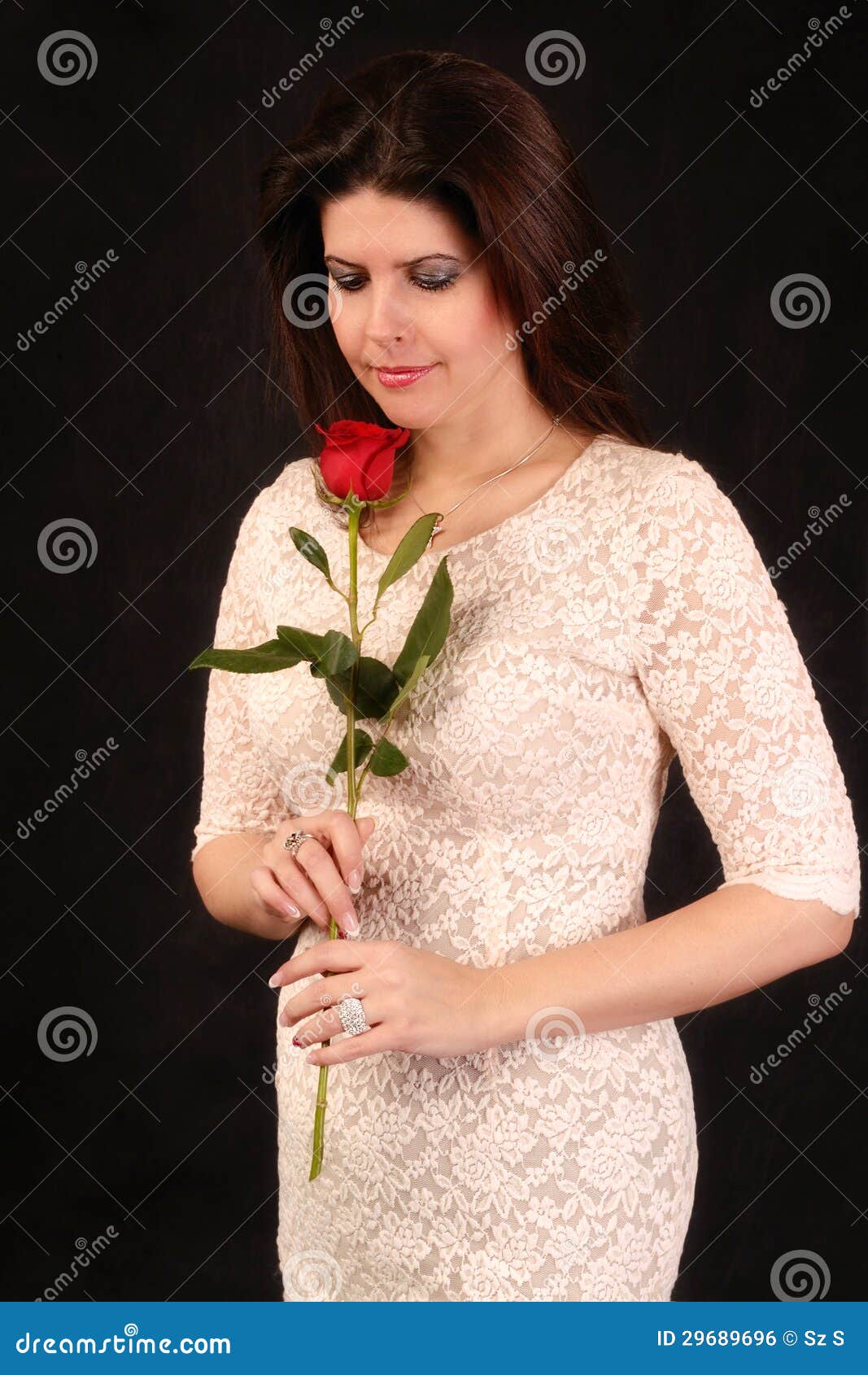 Woman with rose stock photo. Image of human, model, floral - 29689696