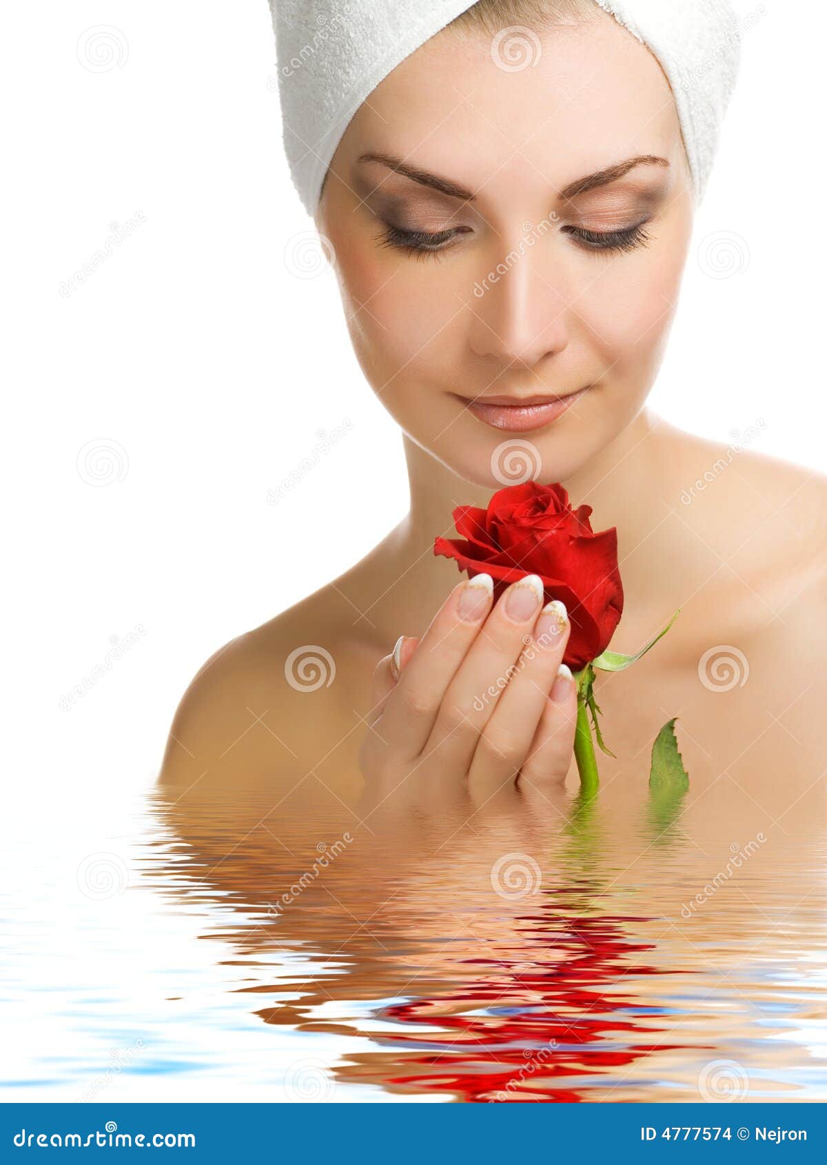 Woman with a rose stock photo. Image of aroma, beautiful - 4777574