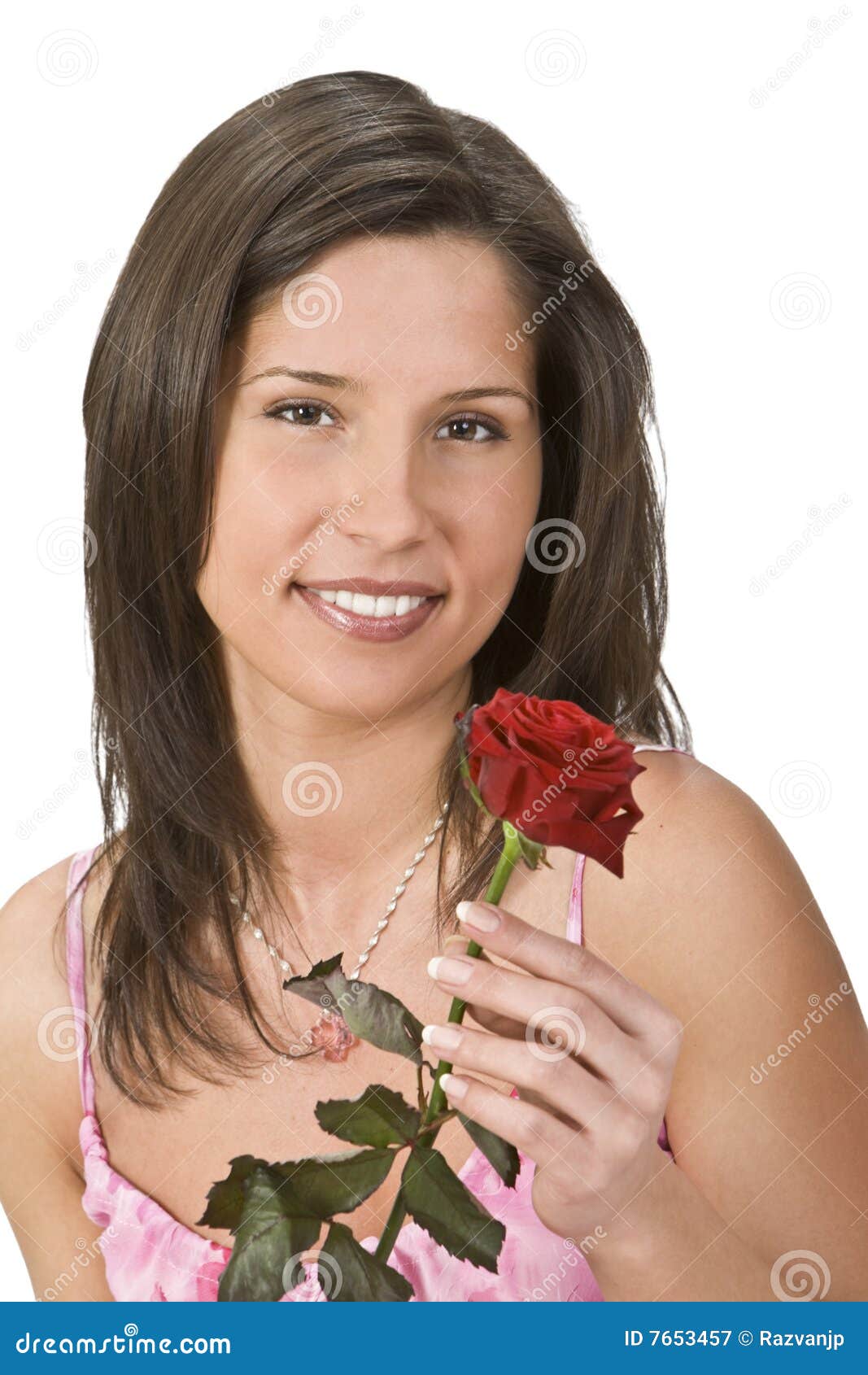 Woman with a rose stock image. Image of rose, love, feminine - 7653457