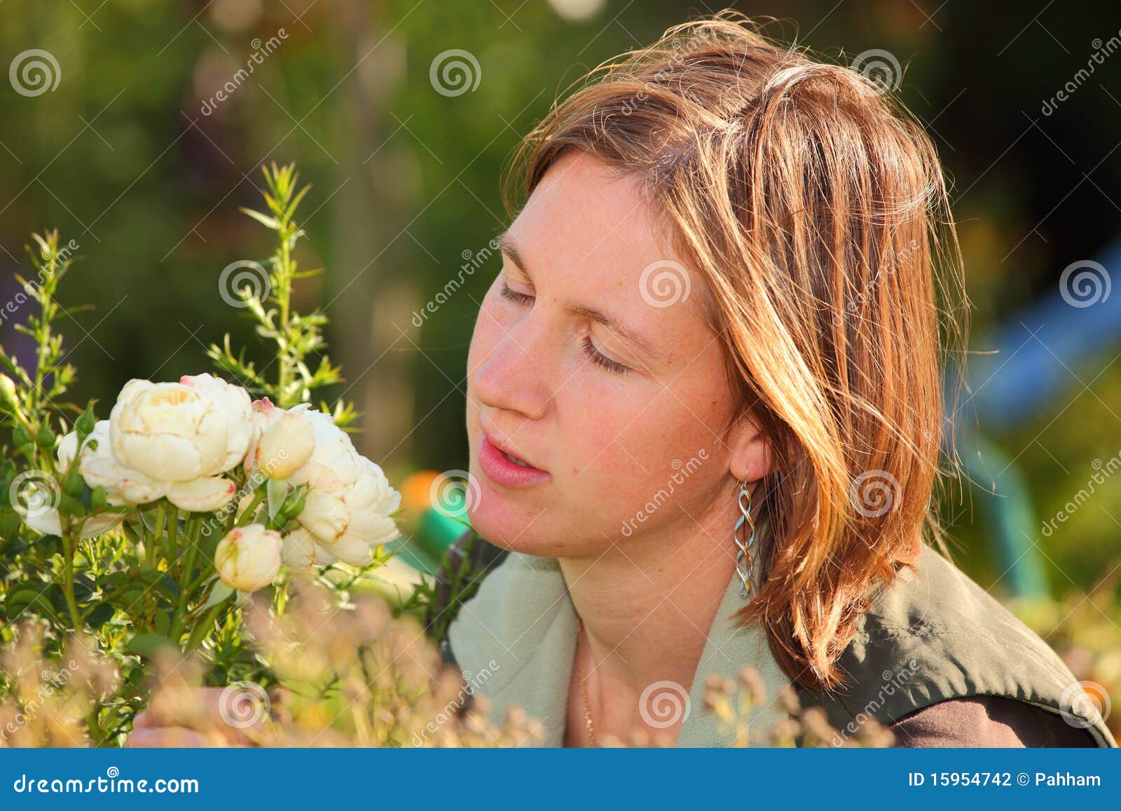 Woman and roses stock photo. Image of elegance, lips - 15954742