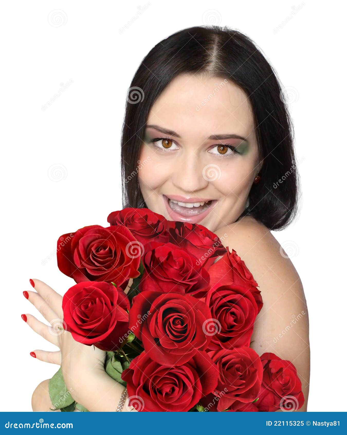 WOMAN with ROSES stock image. Image of beauty, flowers - 22115325