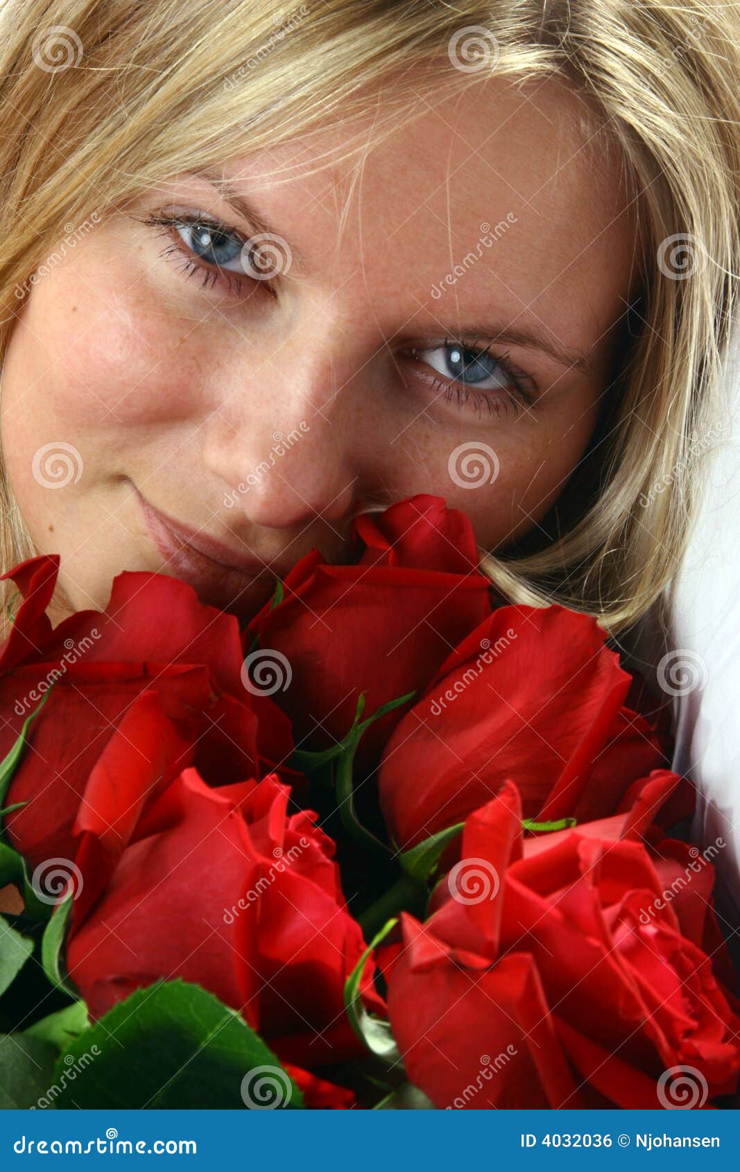 Woman with Roses stock photo. Image of commitment, hair - 4032036