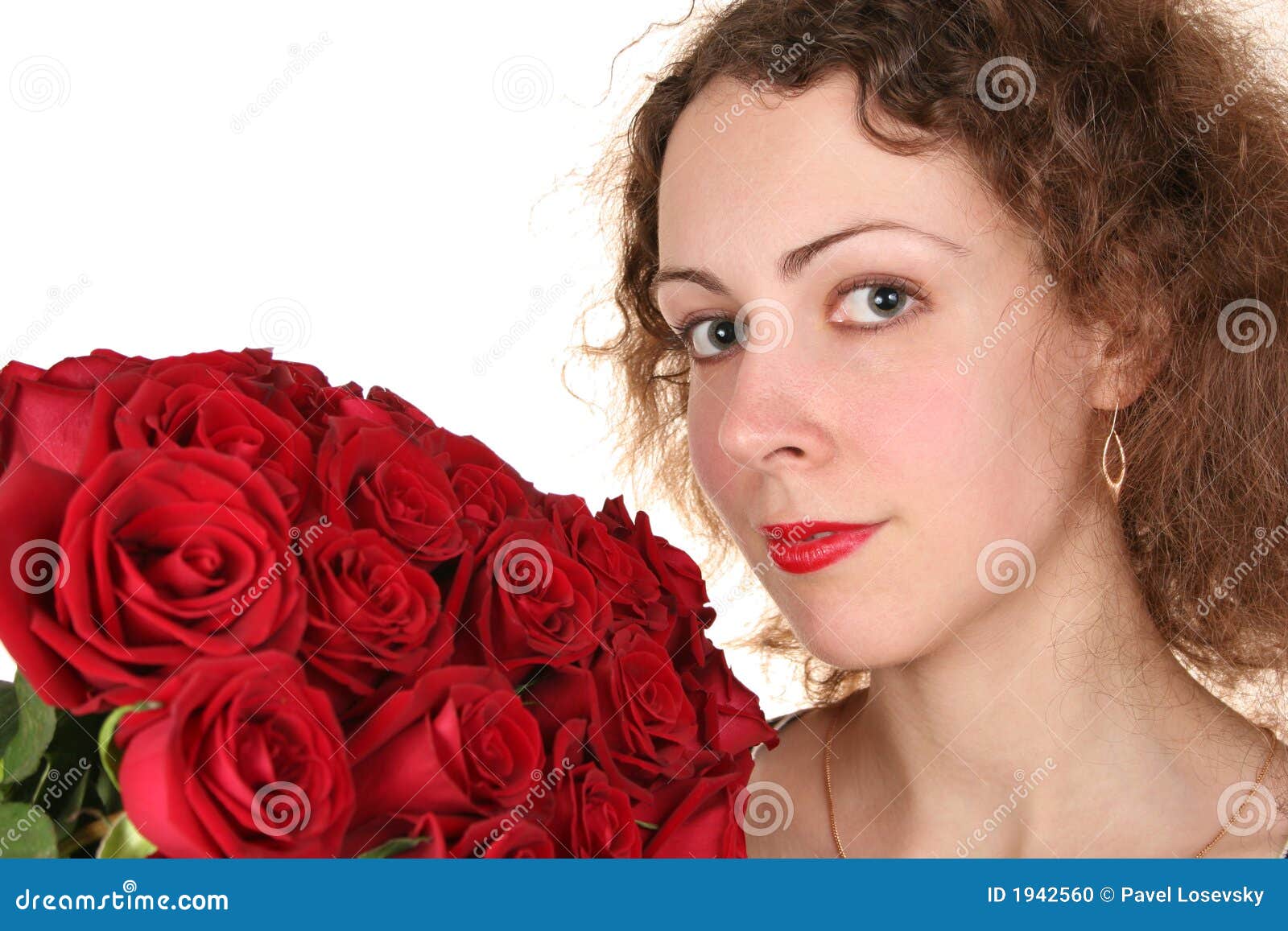 Woman with roses2 stock photo. Image of people, face, human - 1942560