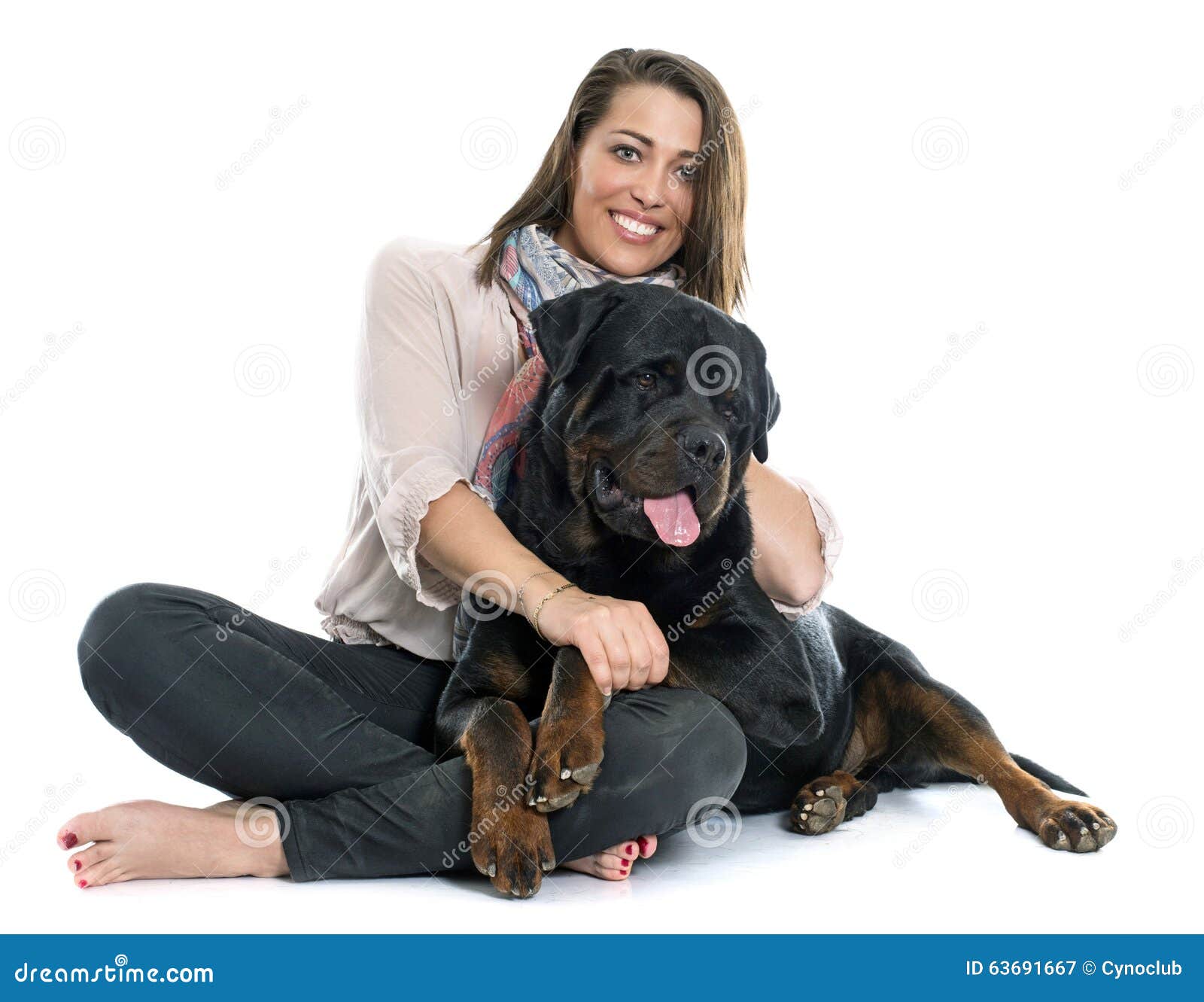 Woman And Rottweiler Royalty-Free Stock Photography | CartoonDealer.com ...