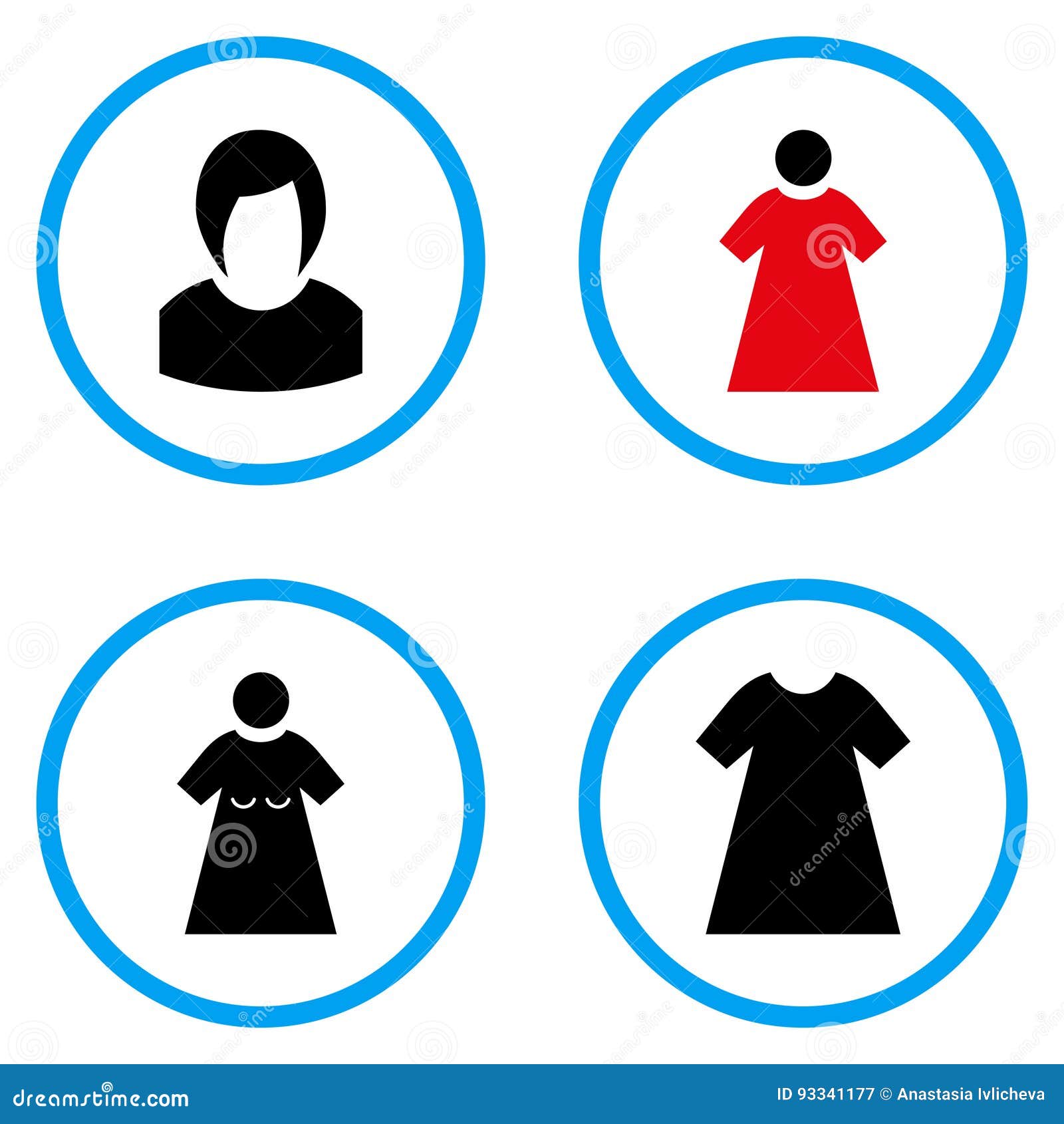 Woman Rounded Vector Icons stock vector. Illustration of isolated ...