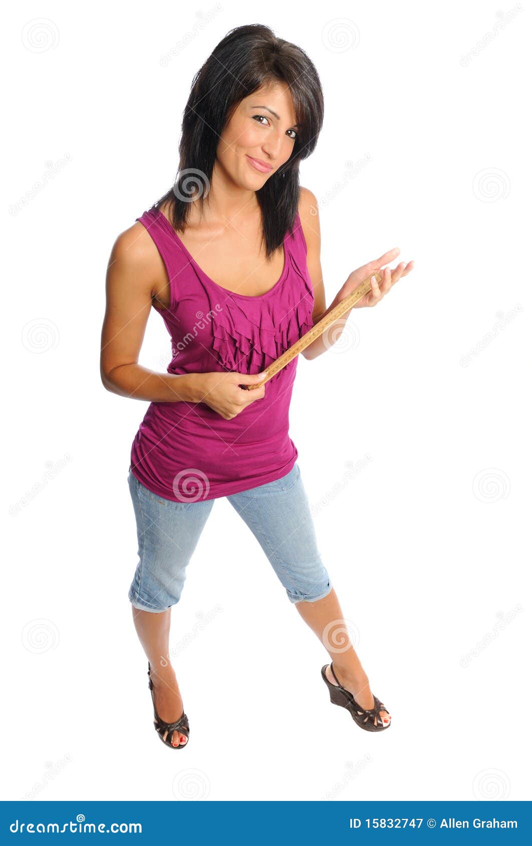 Woman with ruler stock image. Image of back, attractive - 15832747 Woman with ruler stock image. Image of back, attractive - 15832747