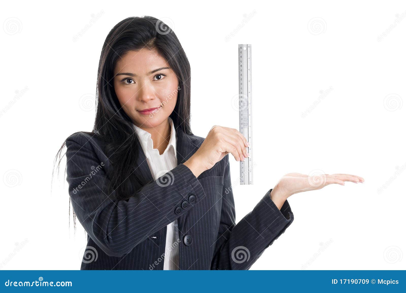 Woman with ruler stock image. Image of long, meters, person - 17190709