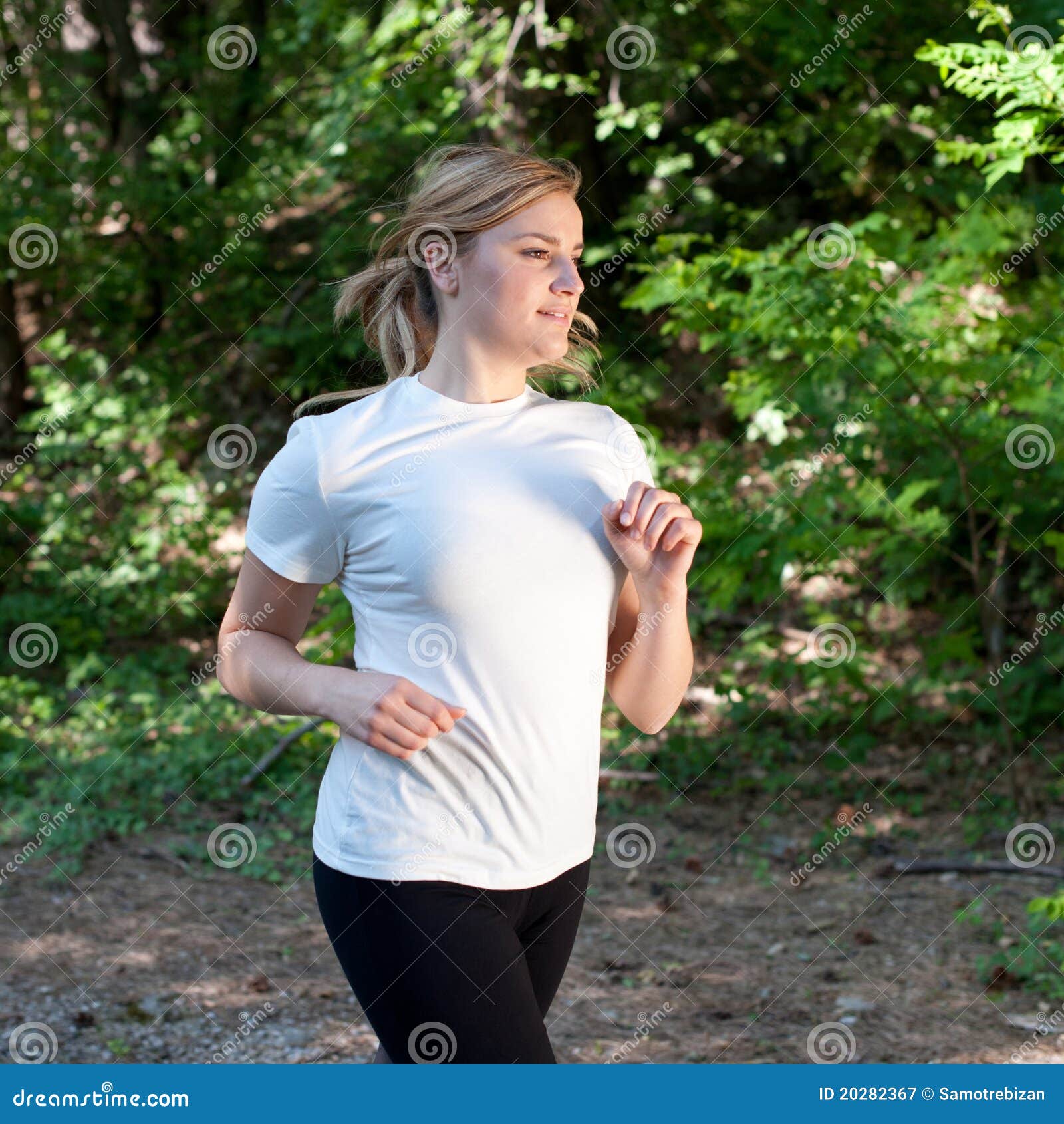 Woman on a run in nature stock image. Image of people - 20282367
