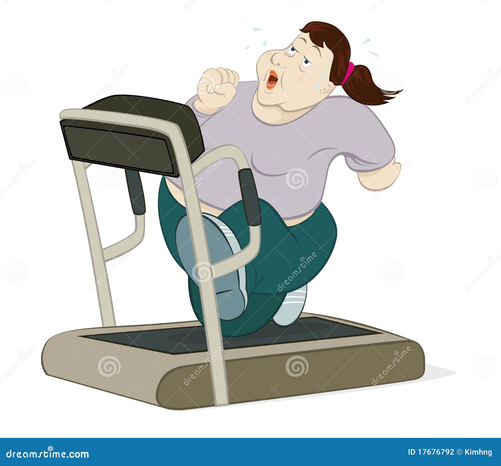 Woman Runing On Treadmill Vector Illustration | CartoonDealer.com #17676792