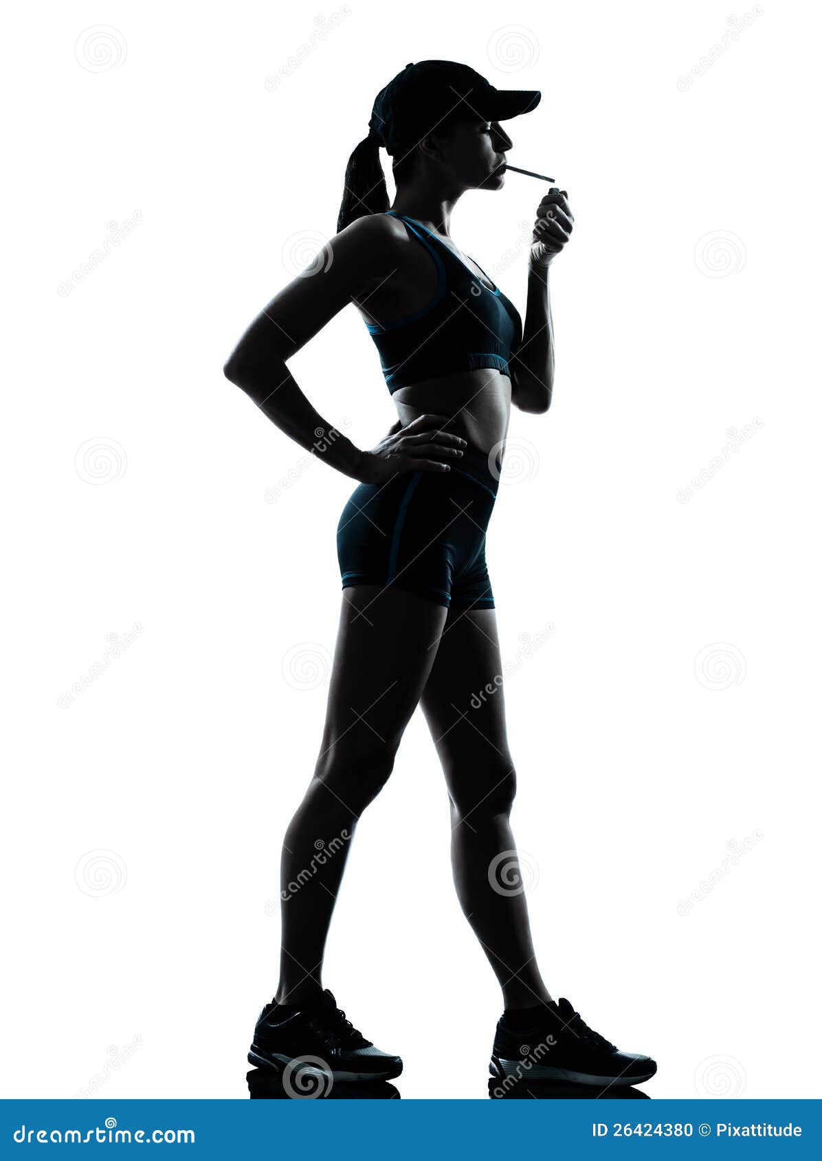 Woman Runner Jogger Smoking Stock Photo - Image of female, side: 26424380