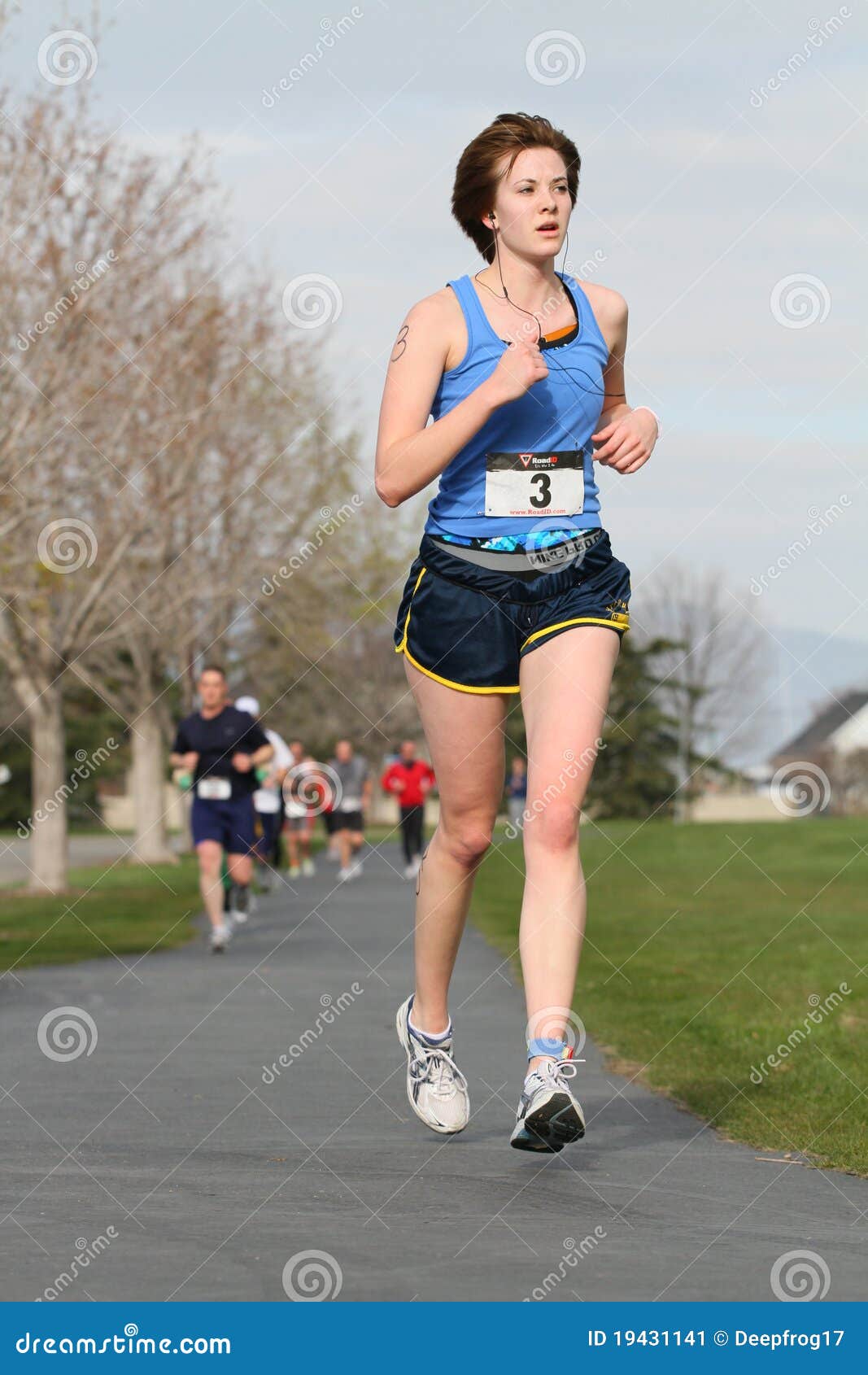 Woman runner in race editorial photo. Image of exercising - 19431141