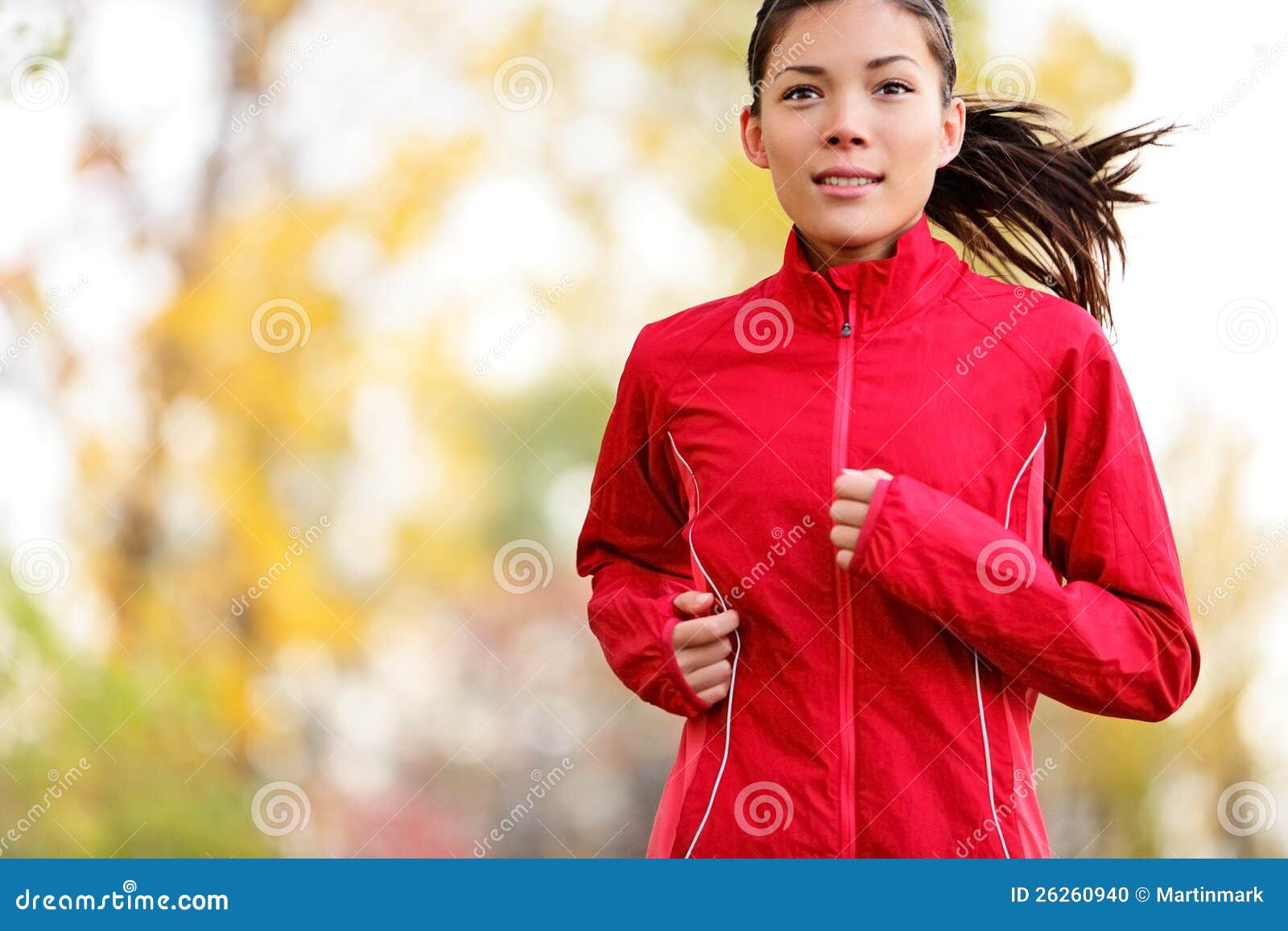 Woman Runner Running in Autumn Stock Photo - Image of beautiful, female ...