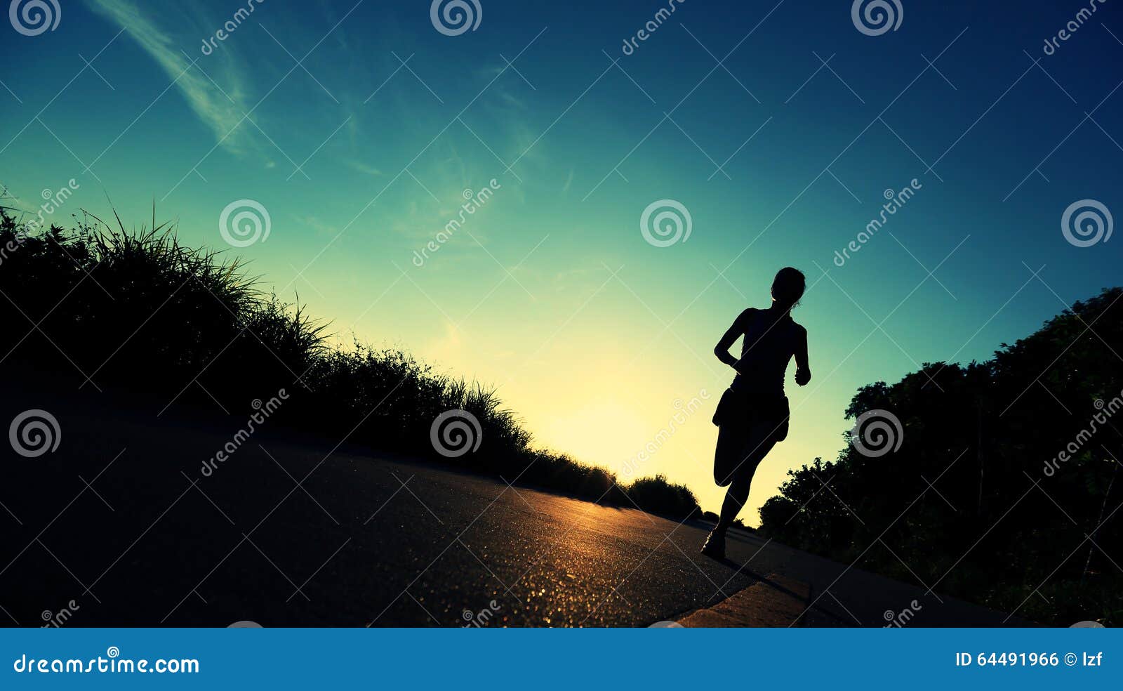 Woman Runner Running on Sunrise Seaside Stock Photo - Image of activity ...