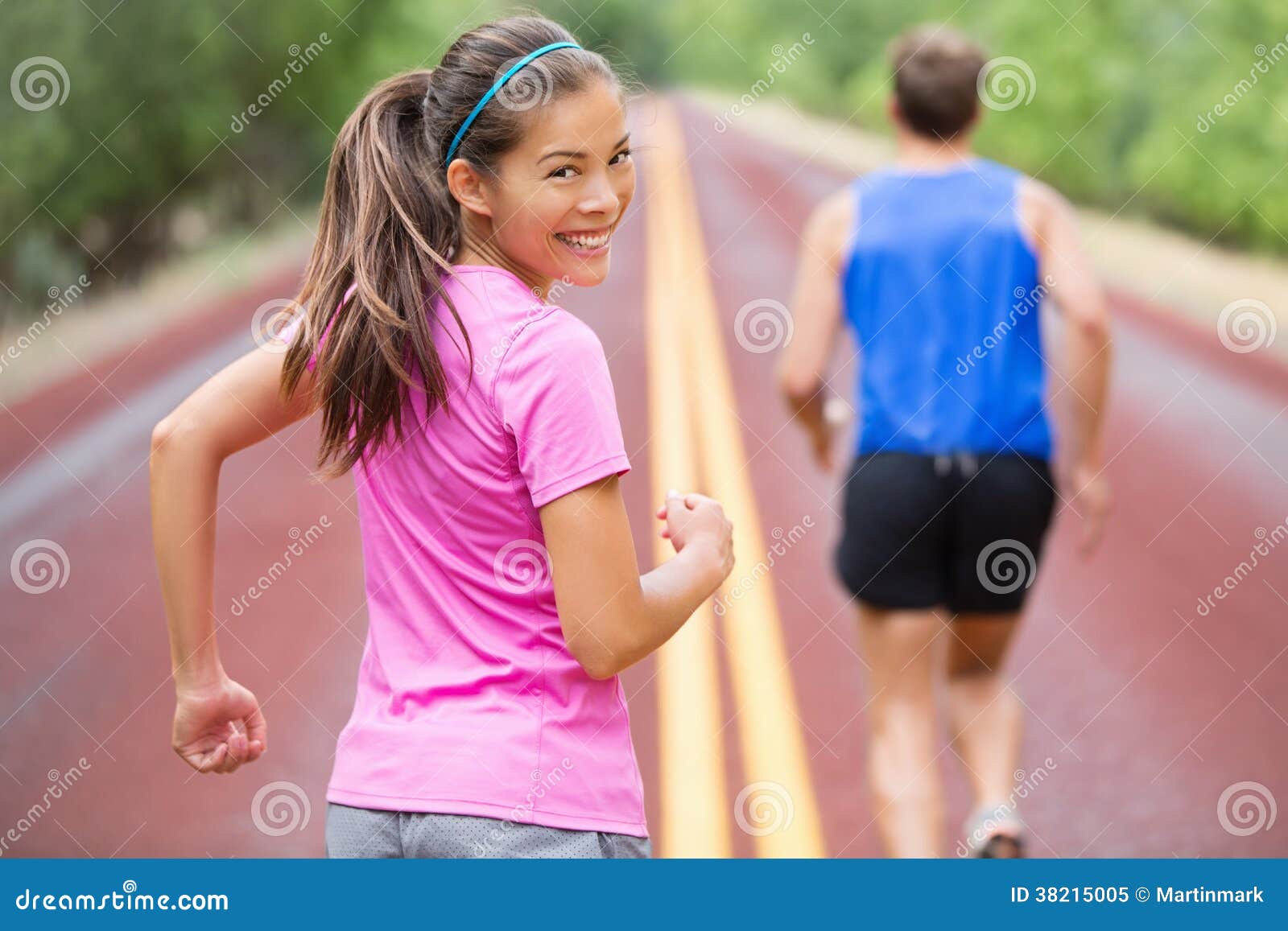 Woman Runner Smiling Looking at Camera Stock Image - Image of ...