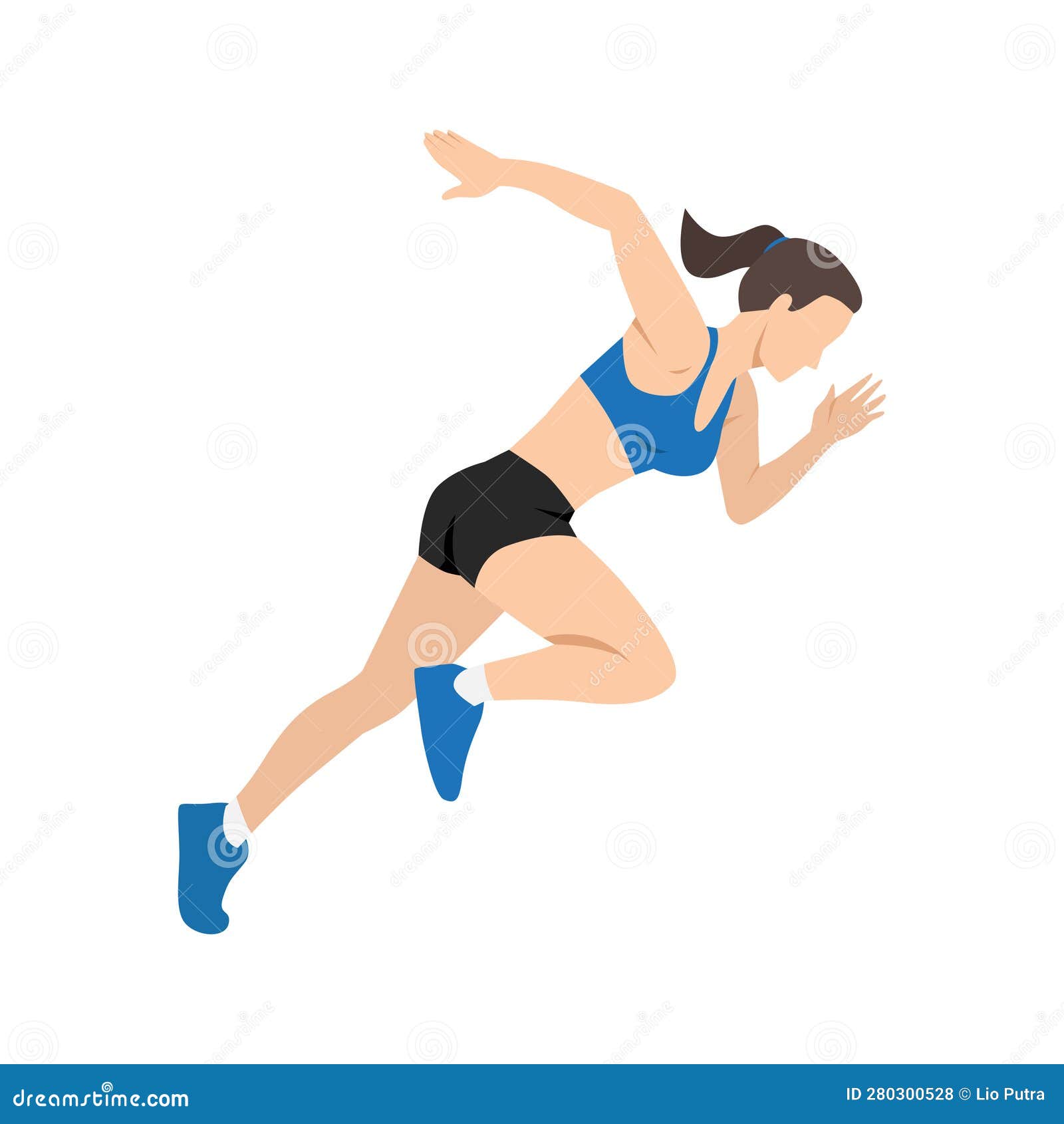 Woman Runner Sprinter Explosive Start in Running Stock Illustration ... Woman Runner Sprinter Explosive Start in Running Stock Illustration ...