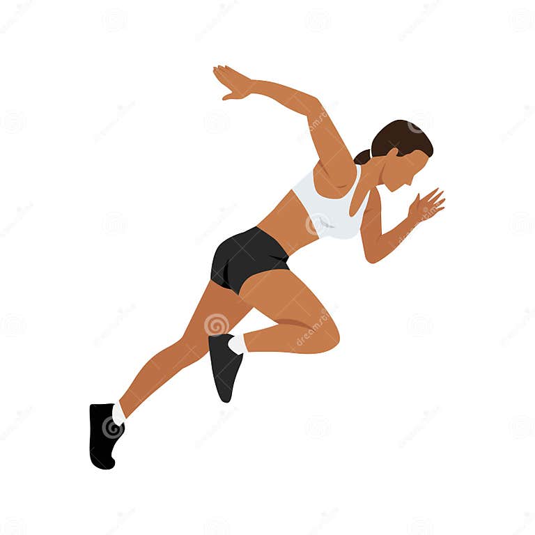 Woman Runner Sprinter Explosive Start in Running Stock Illustration ... Woman Runner Sprinter Explosive Start in Running Stock Illustration ...