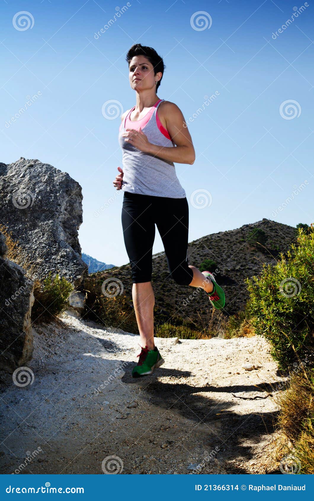 Woman running stock photo. Image of alone, caucasian - 21366314