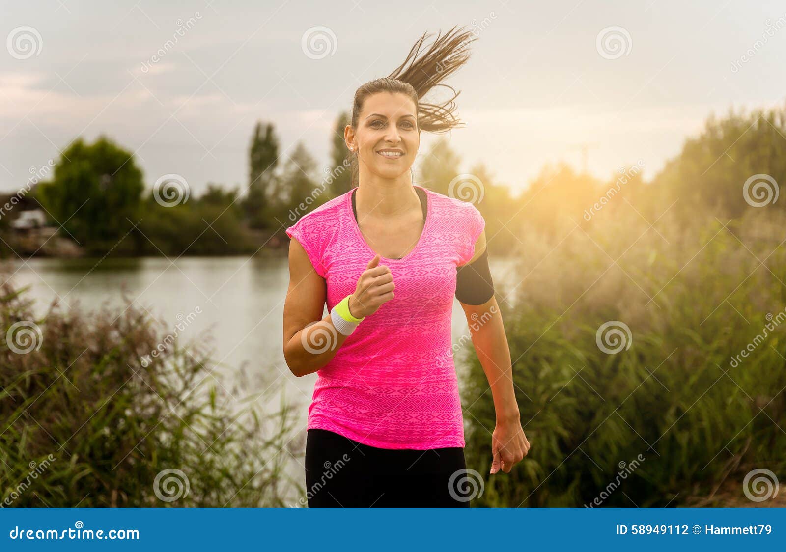 Woman Running in Countryside Stock Photo - Image of running, workout ...