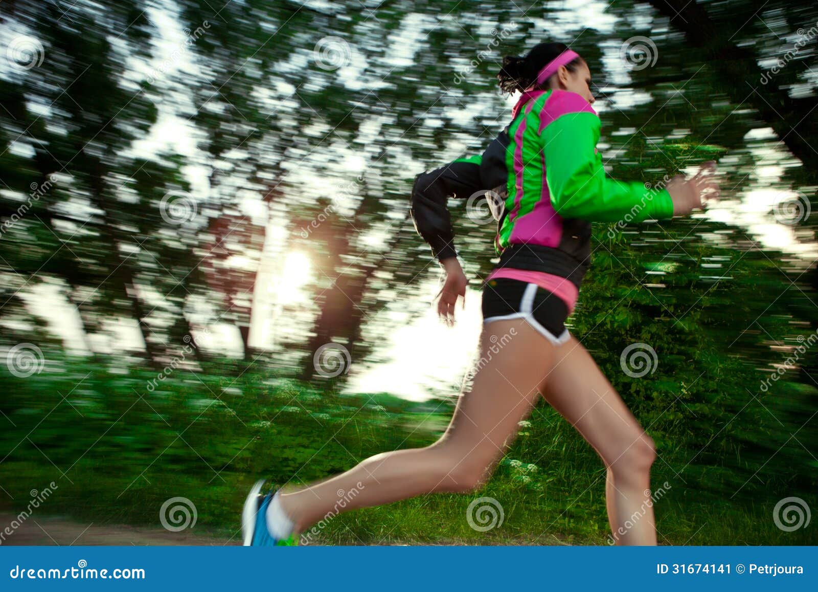 Woman Running in the Countryside Stock Image - Image of activity, path ...