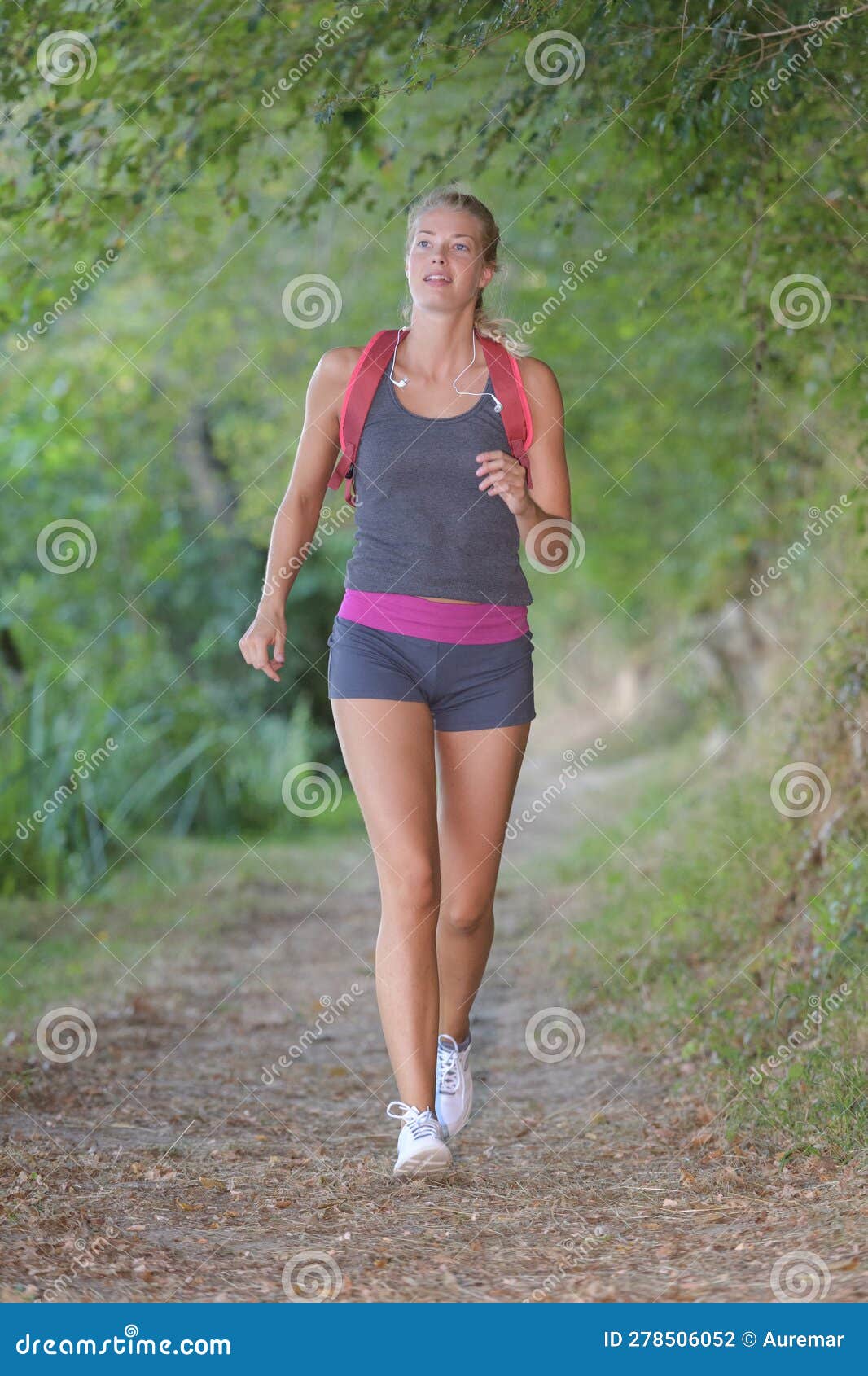 Woman running in forest stock photo. Image of trailrunning - 278506052