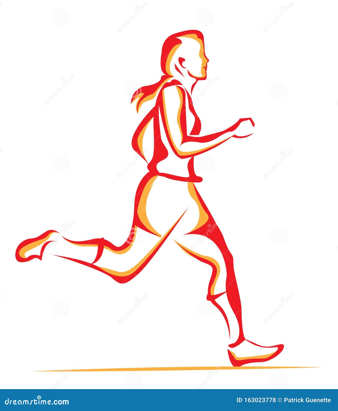 Woman Running, Illustration Stock Vector - Illustration of energy ...