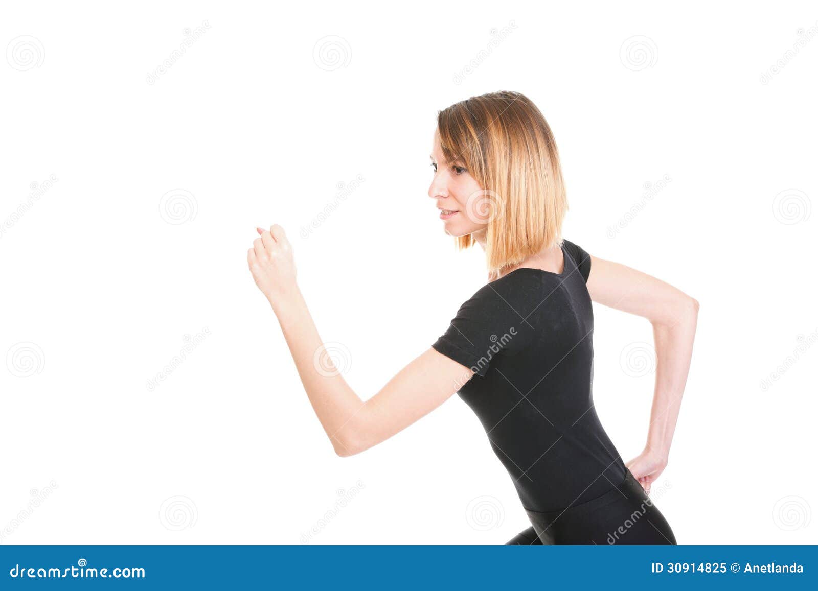 Woman Running Isolated on White Stock Image - Image of healthy ...