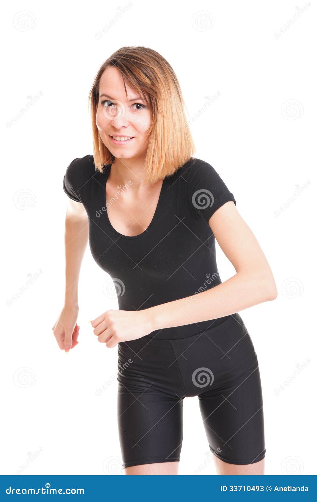 Woman Running Isolated on White Stock Image - Image of exercise, health ...