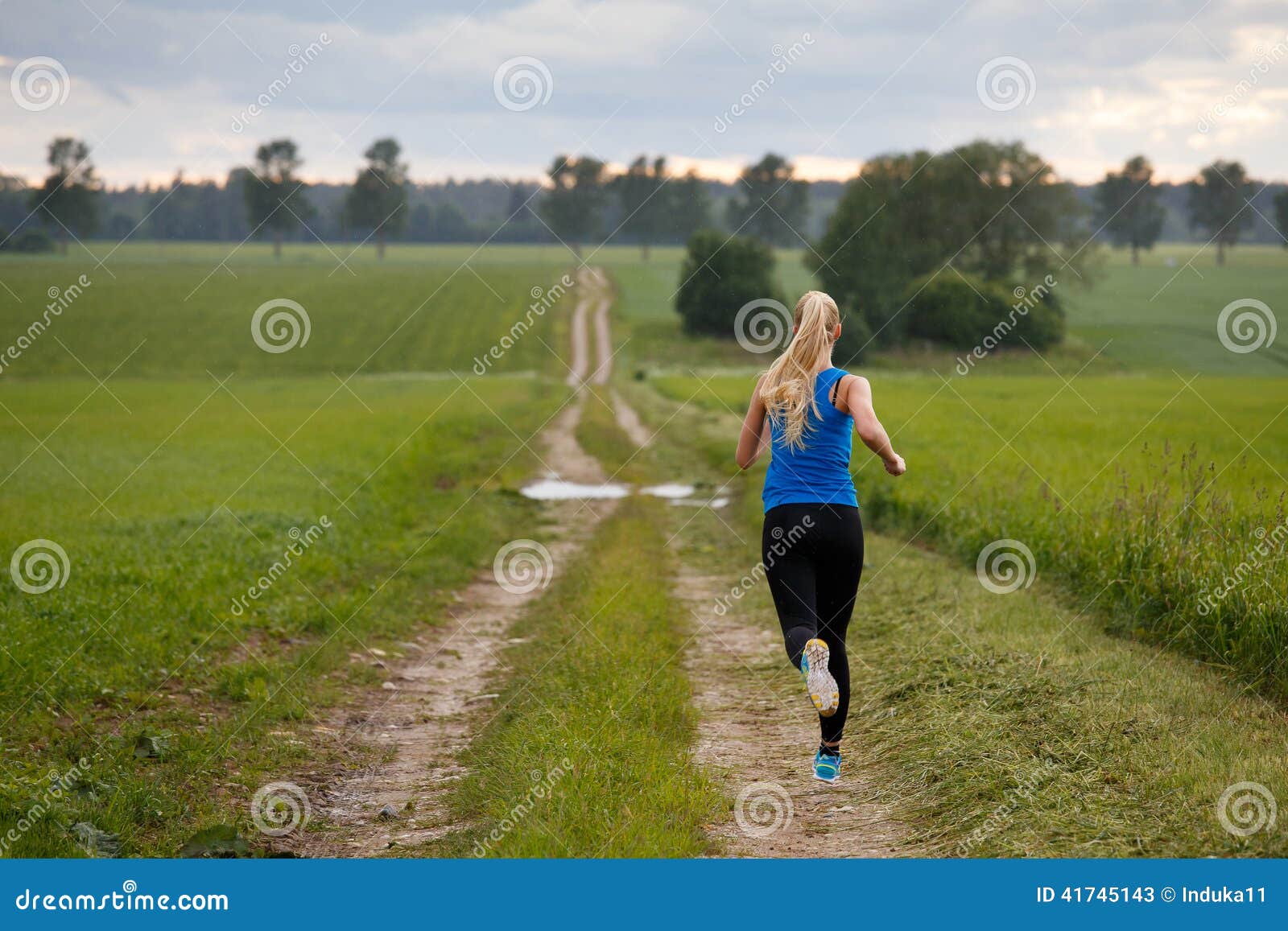 Woman running in nature stock image. Image of vitality - 41745143