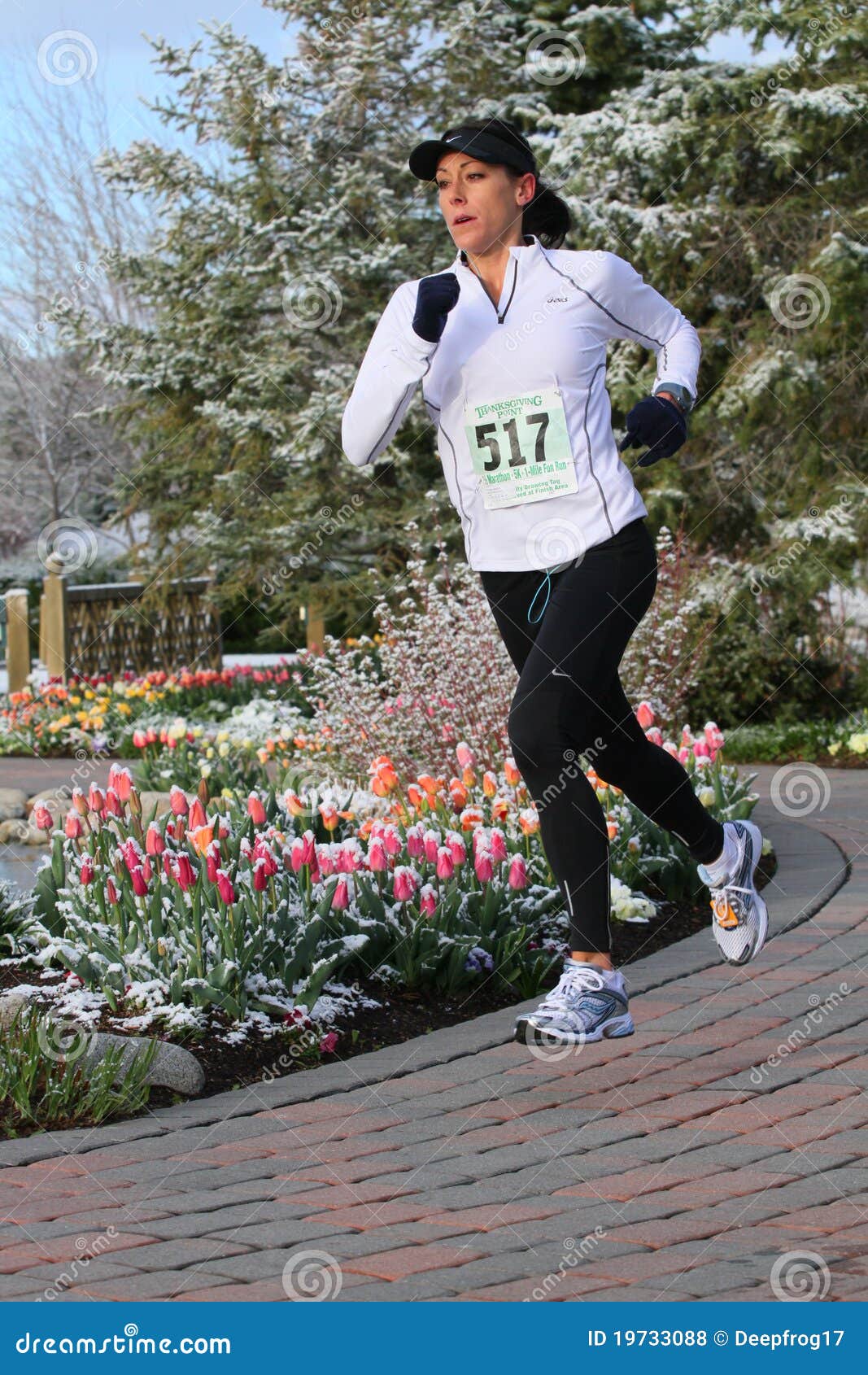 Woman running in race editorial stock photo. Image of female - 19733088