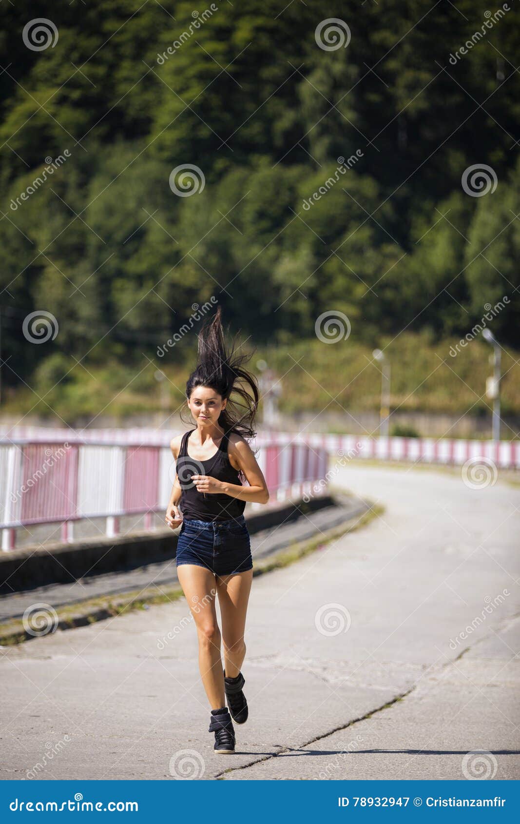 Woman running stock image. Image of lifestyle, happy - 78932947