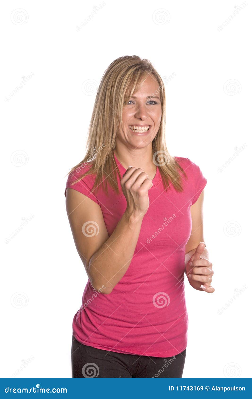 Woman running and smiling stock image. Image of runner - 11743169