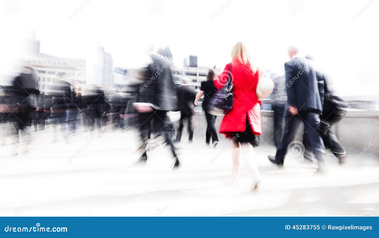 Woman Rushing in a City stock image. Image of male, morning - 45283755