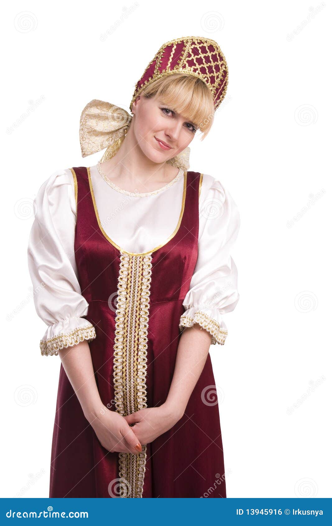 Woman in Russian Traditional Costume Stock Photo - Image of person ...