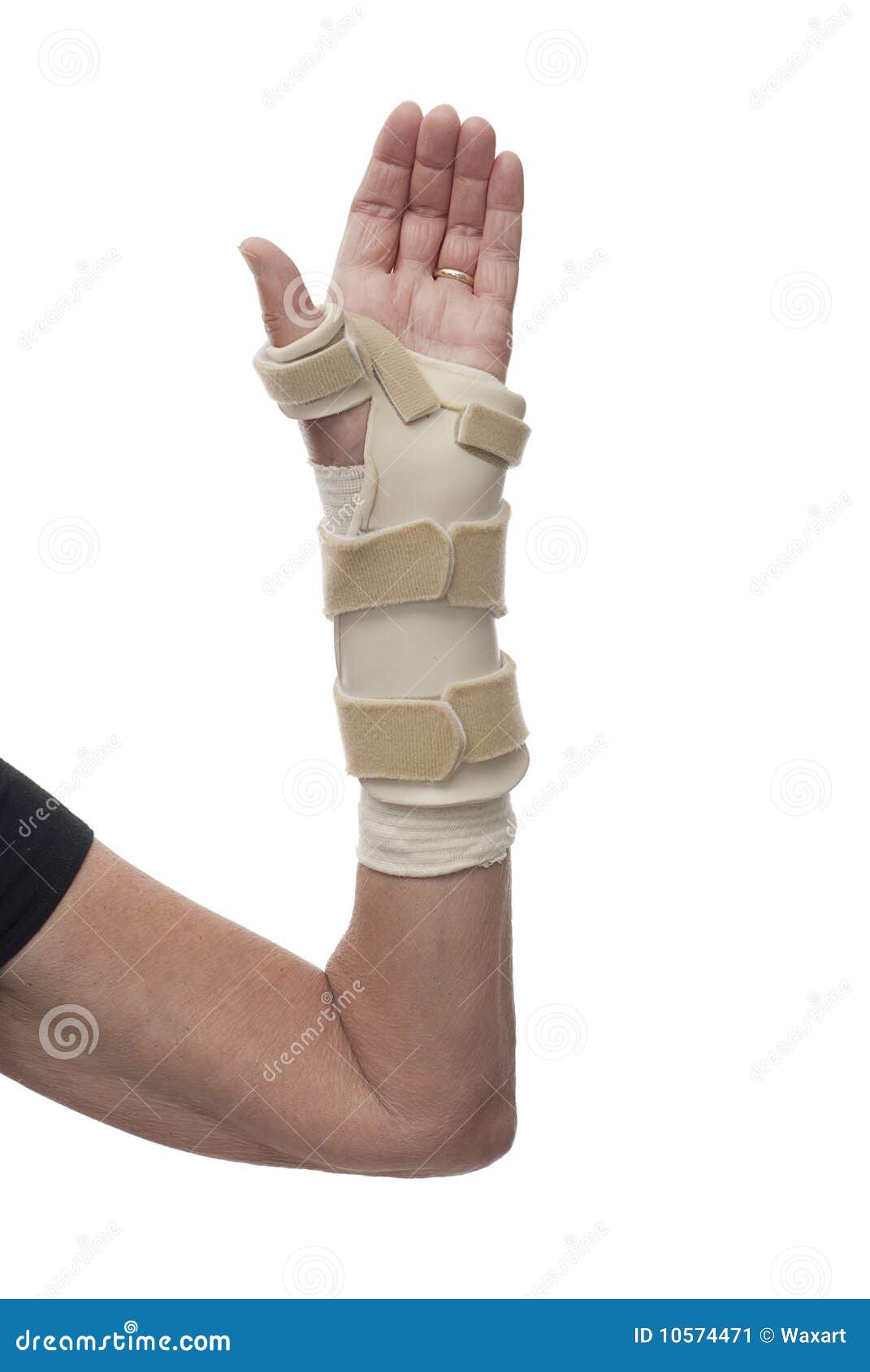 Woman S Bandaged Arm Isolated on White Stock Image - Image of velcro ...
