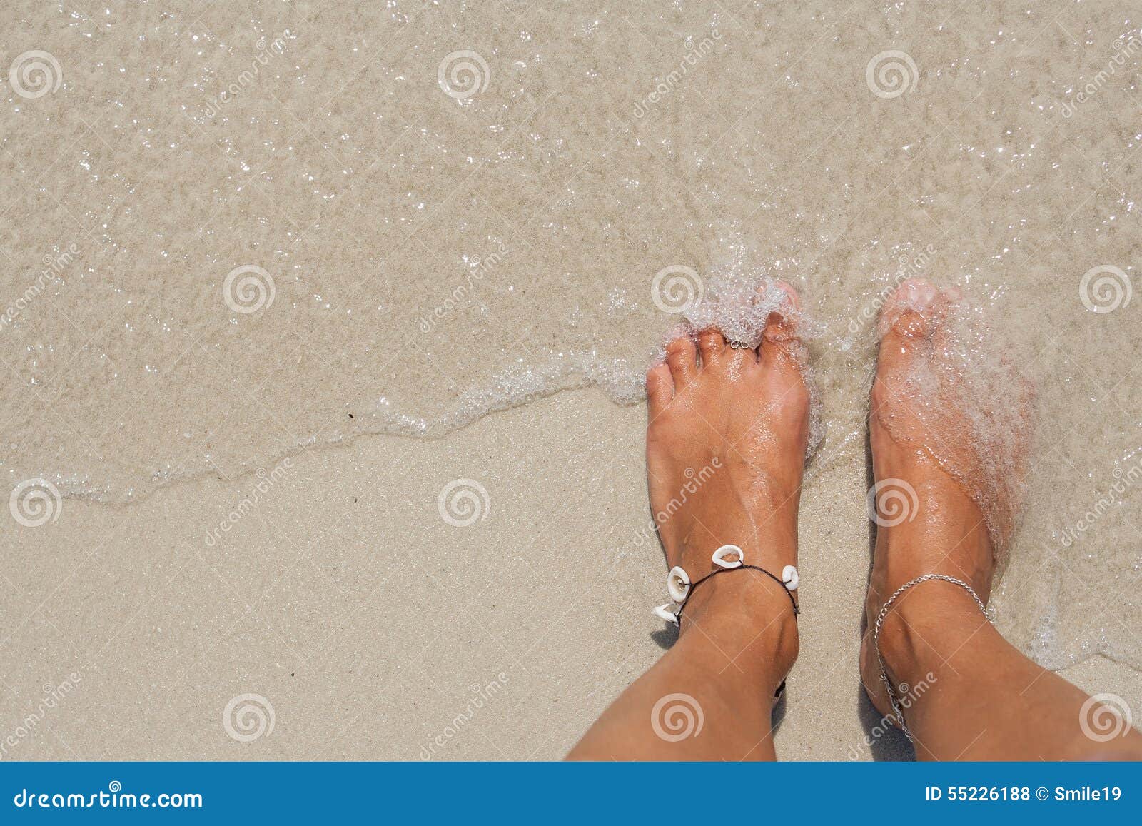 Woman S Bare Feet on the Beach. Stock Photo - Image of beautiful ...