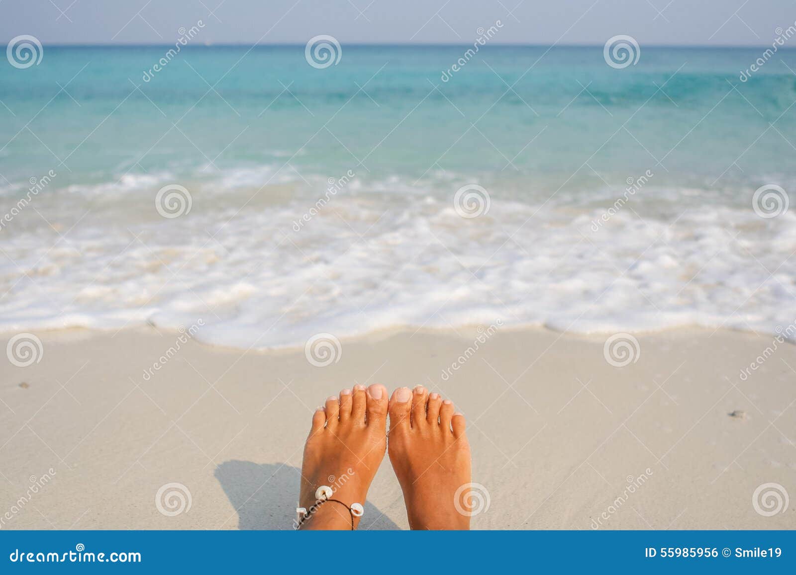 Woman S Bare Feet on the Beach. Stock Photo - Image of exotic, feet ...