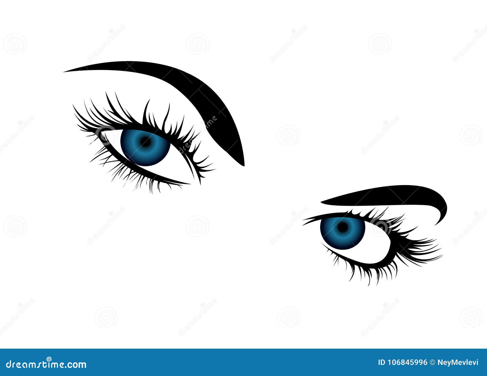 The Woman`s Blue Eyes Stock Vector Illustration Of Internet 106845996