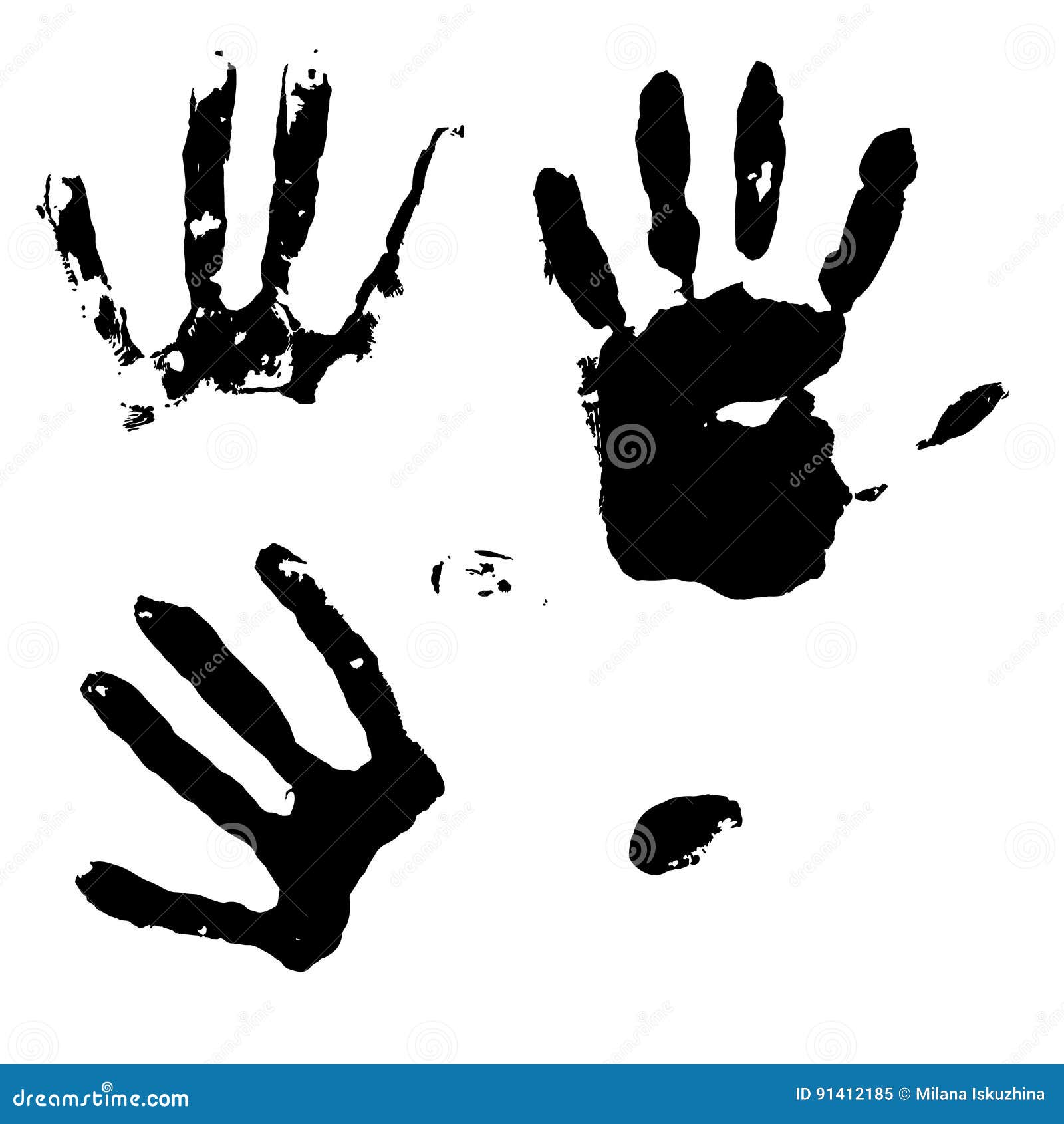 Handprints Of Woman And Man, Footprint Of Baby. Mother, Father And ...