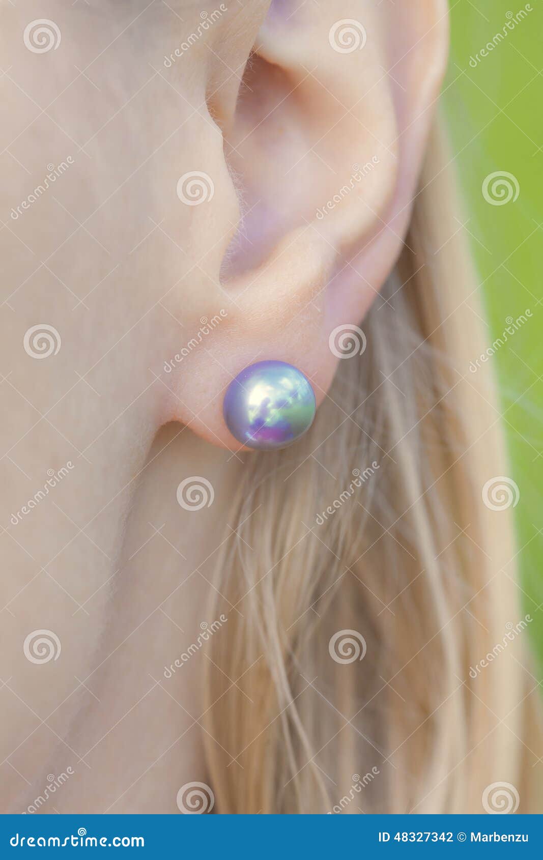 Woman S Ear with a Pearl Earring Stock Photo - Image of hair, gold ...