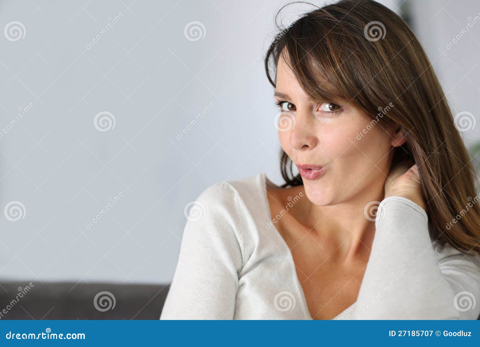 Woman s expression stock image. Image of portrait, caucasian - 27185707