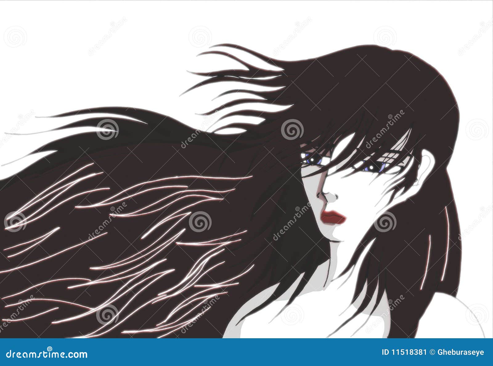 Portrait of a Sad Woman, Cartoon, Character, Isolated. Stock ...