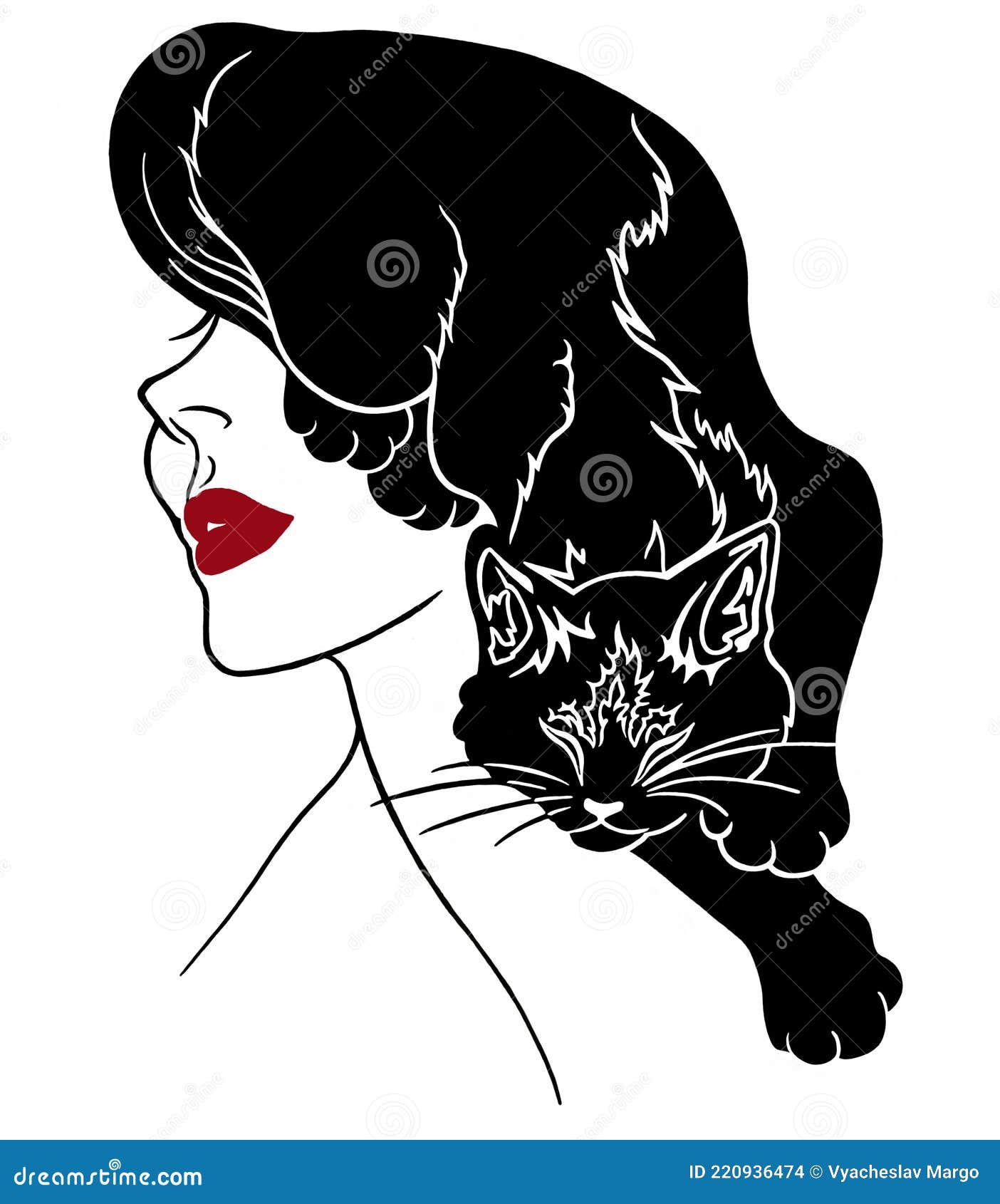 A woman s face. stock vector. Illustration of emotionality - 220936474