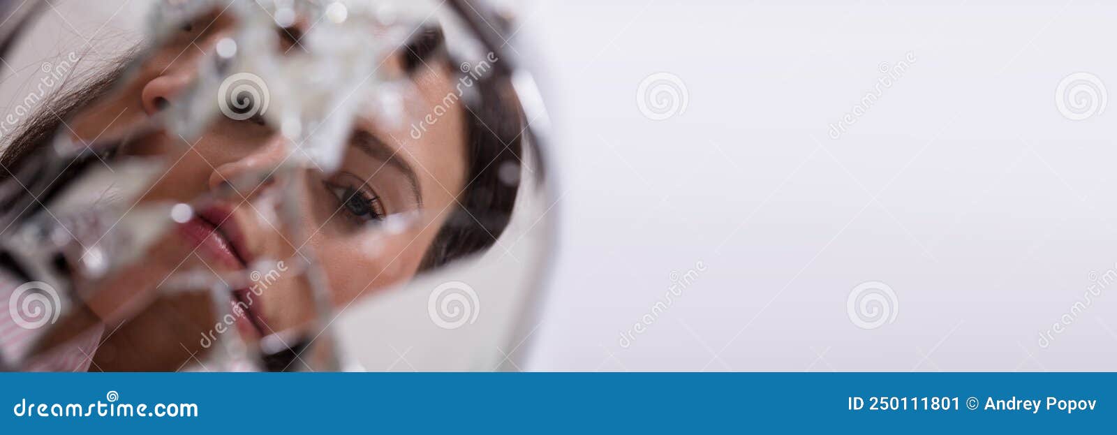 Woman S Face in Broken Mirror Stock Image - Image of person, disorder ...
