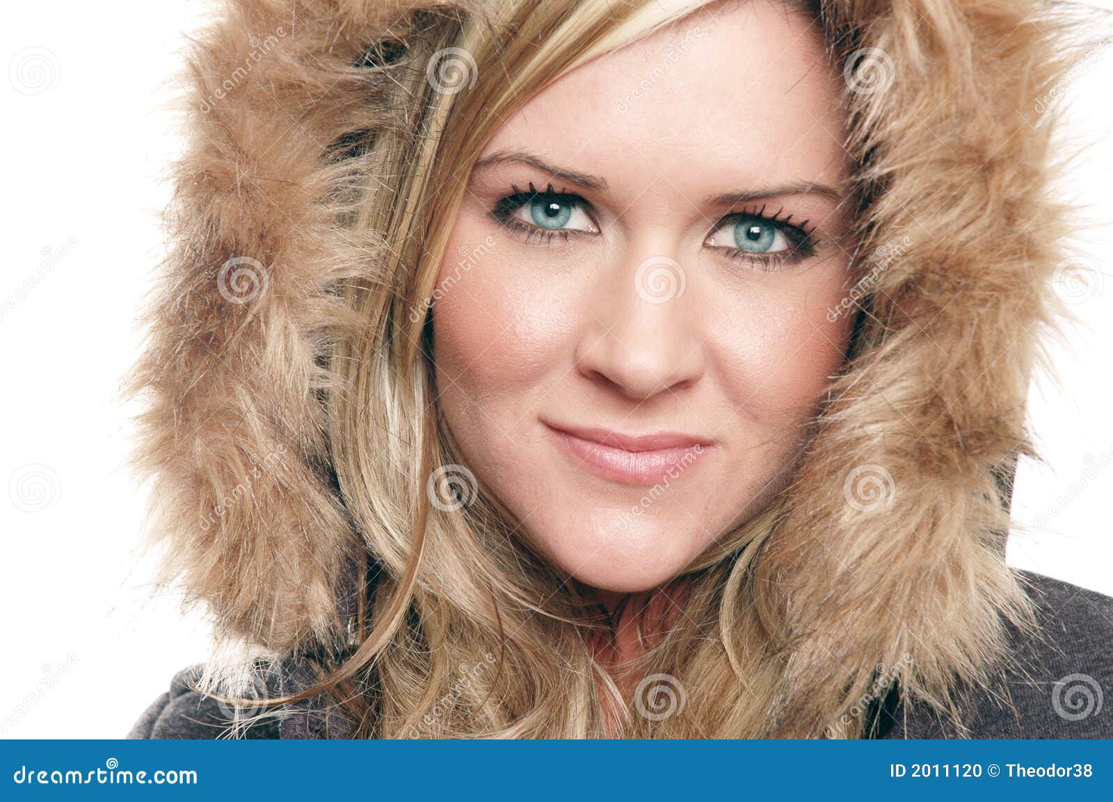 Woman S Face Covered by Fur Stock Photo - Image of winter, attractive ...