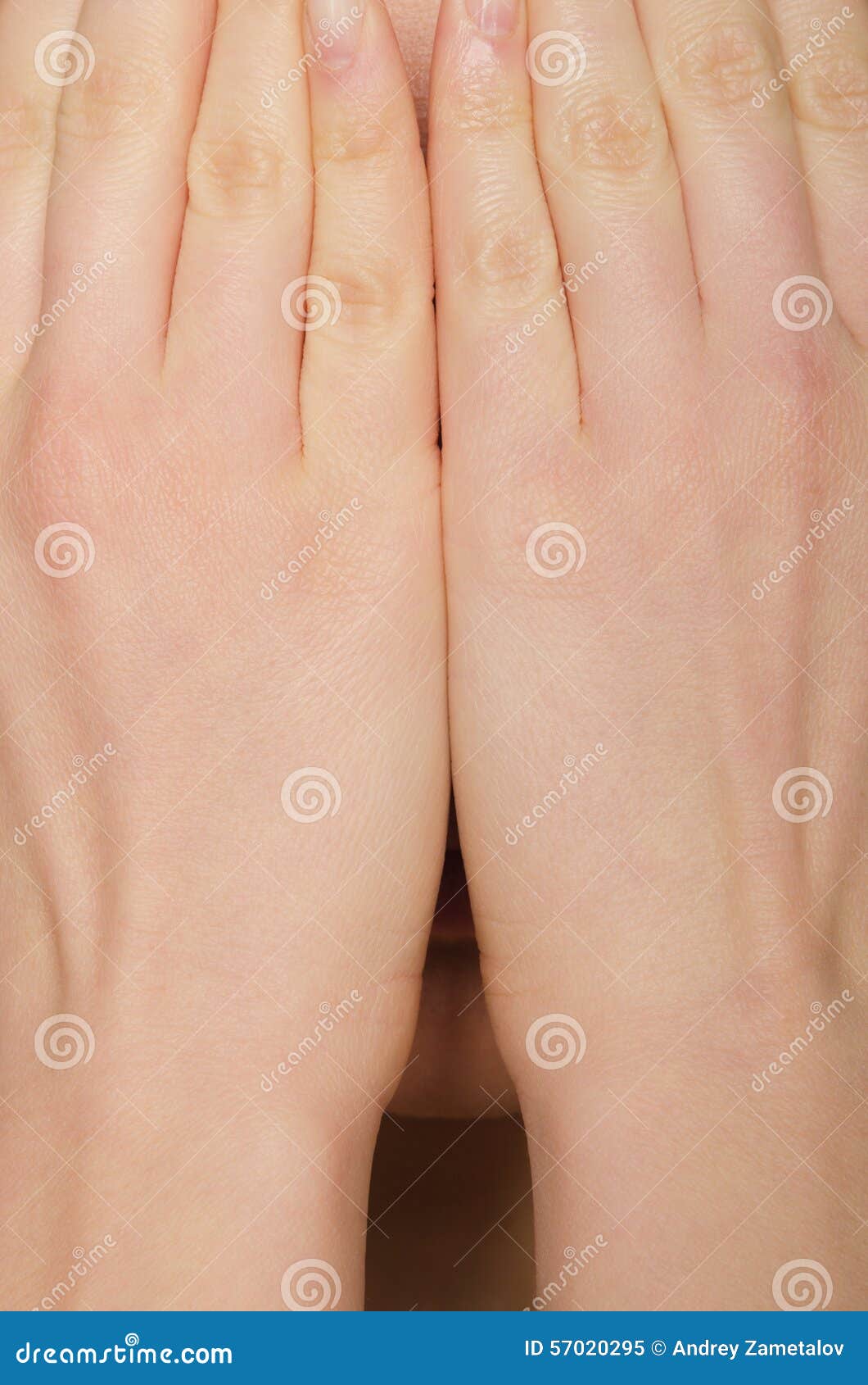 Woman S Face Covered by Hand Stock Image - Image of female, creative ...