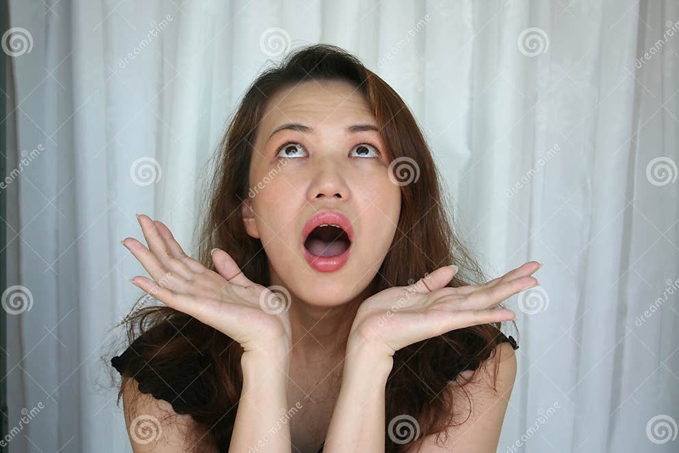Woman s face expression stock photo. Image of shock, face - 736444