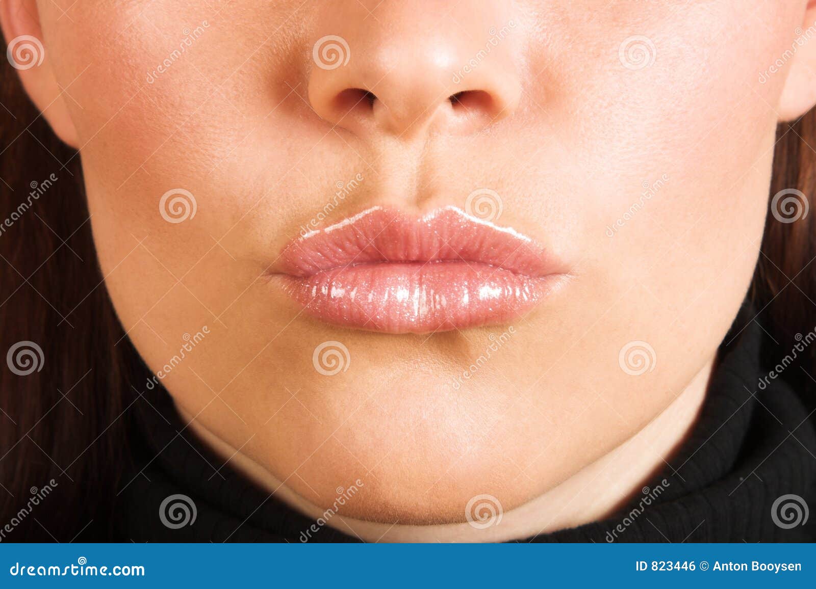 Woman?s Face with Flirty Lips Stock Photo - Image of confident, hair ...