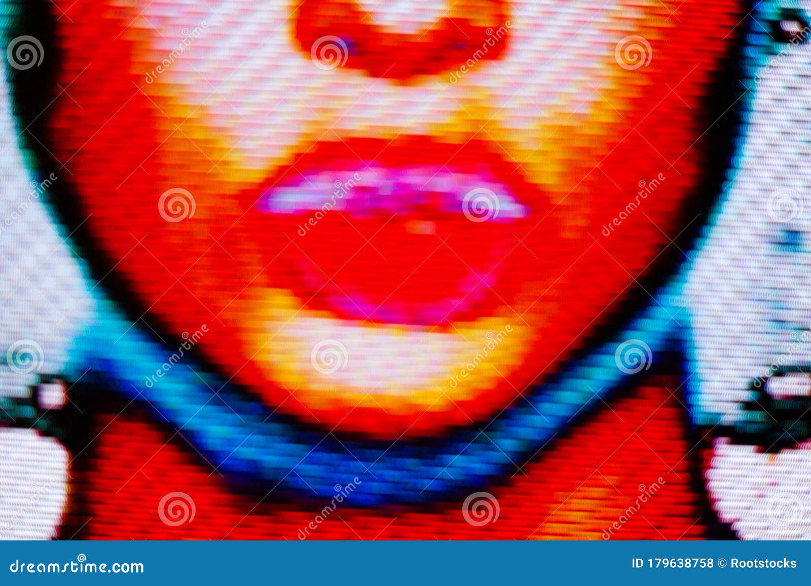 Woman`s Face on the Screen. Digital Artifacts Stock Photo - Image of ...